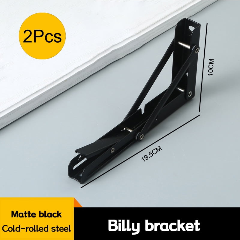 8inch 2pcs Heavy Duty Folding Shelf Brackets Triangle Straight Billy ...