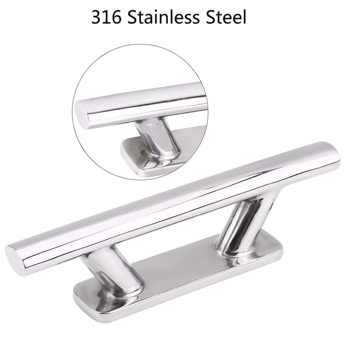8inch 316 Stainless Steel Boat Cleat Mooring Dock Deck Rope Cleat for ...