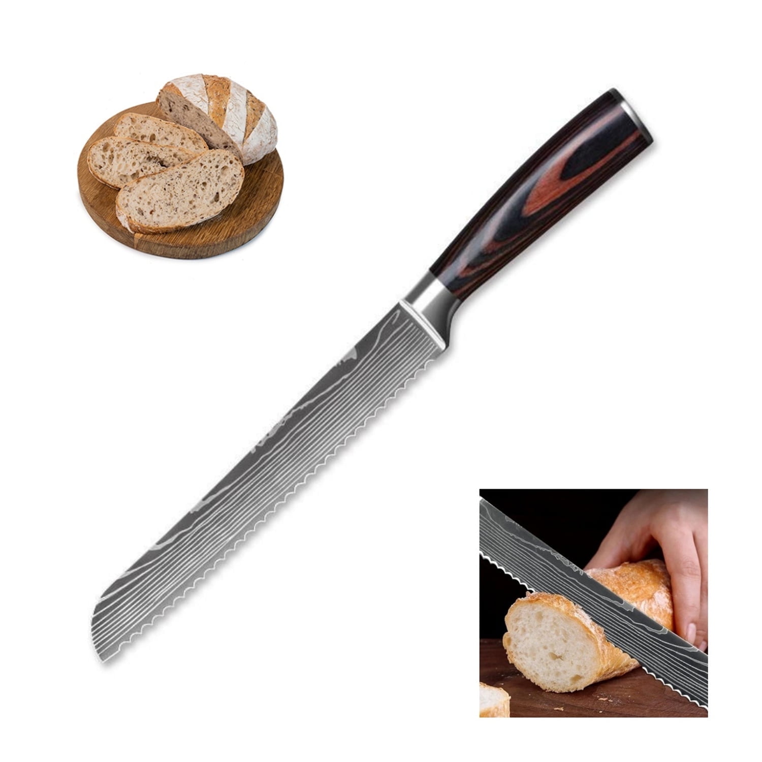 8inch Bread Knife, Dingrich Stainless Steel Bread Knife, Ergonomic ...