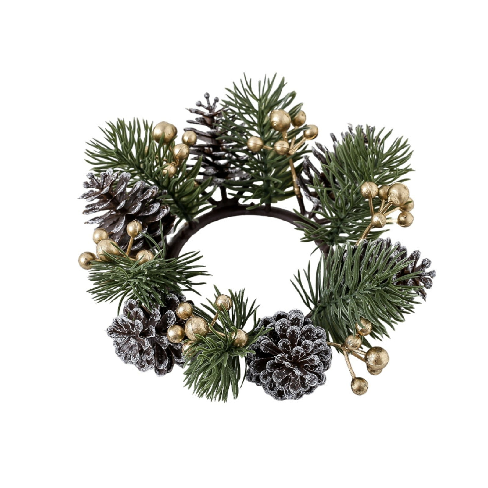 Generic Christmas Candle Ring, Red Berry and Pinecone Xmas Candle Ring ...