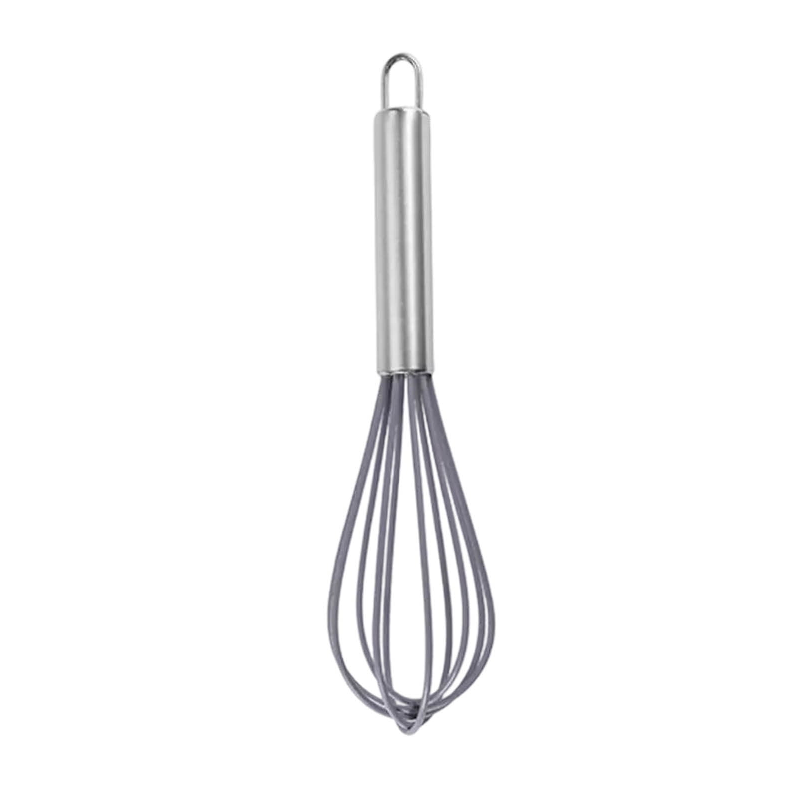 8inch Silicone Whisk, Manual Rubber Whisk for Cooking,Egg Beater with ...