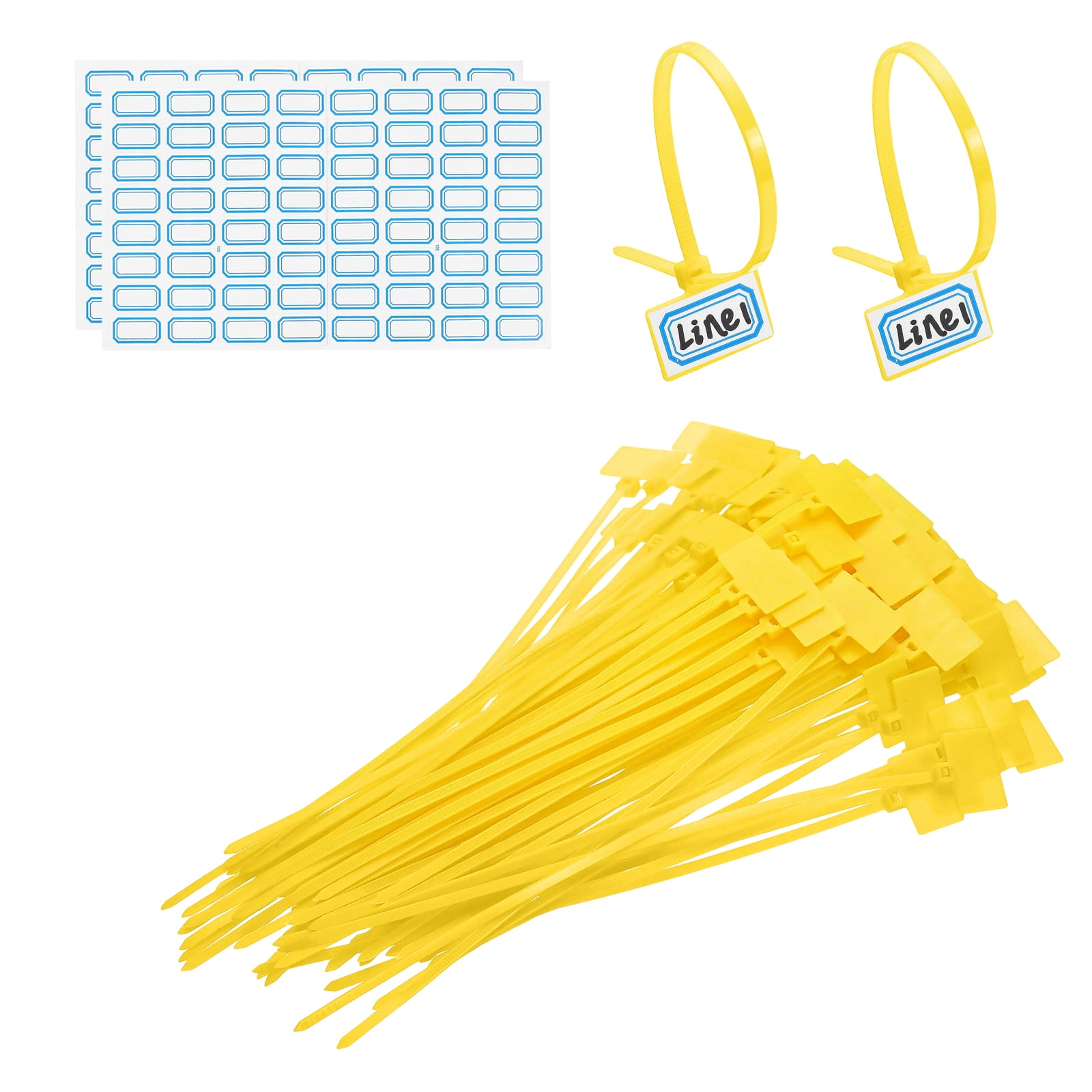 8inch Zip Ties, 100pcs Cable Ties Tags Nylon Wire Marking Label Self ...