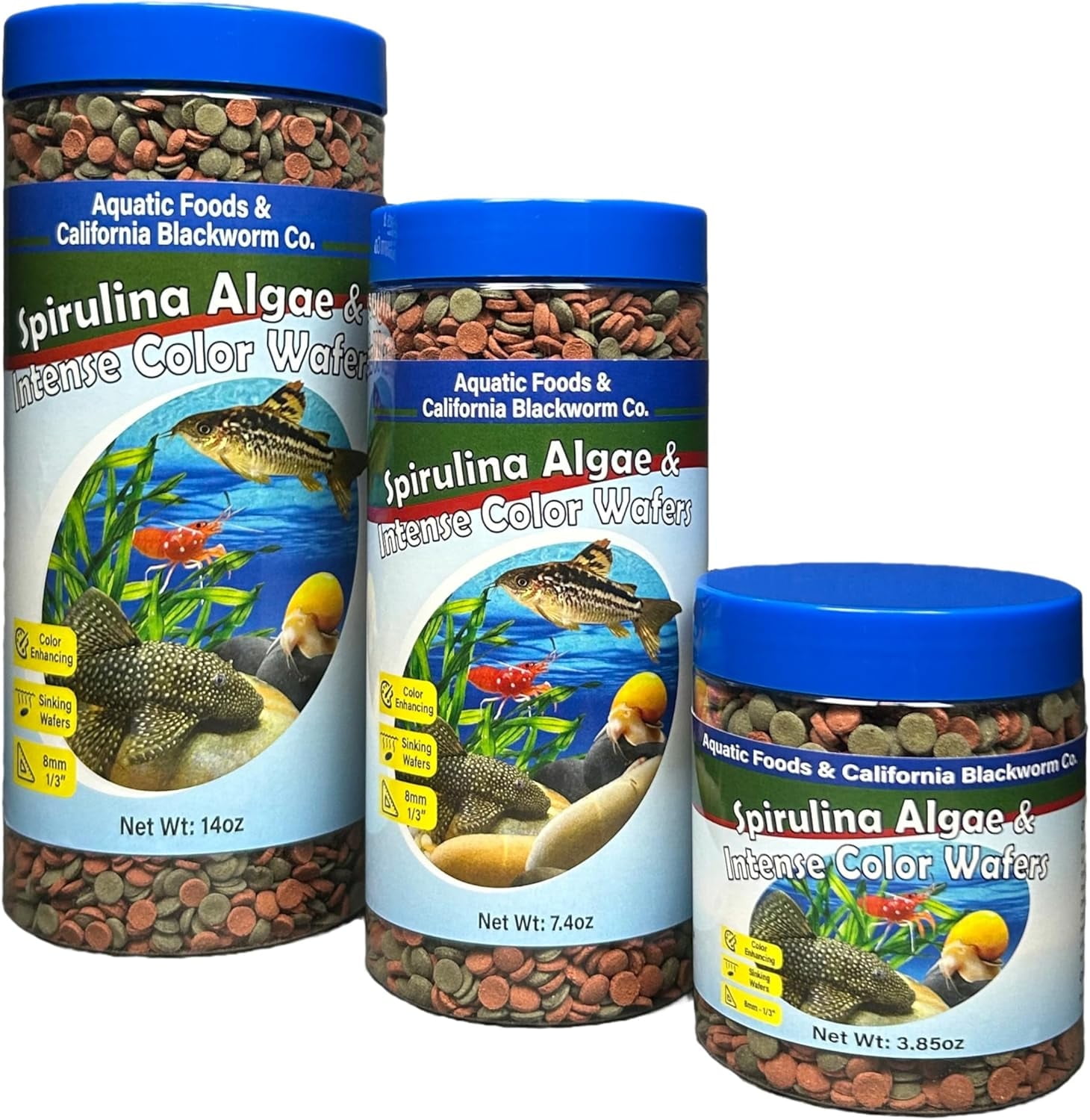 8mm - 1/3" Sinking Wafers of Spirulina, Algae & Color Enhancing Wafers ...