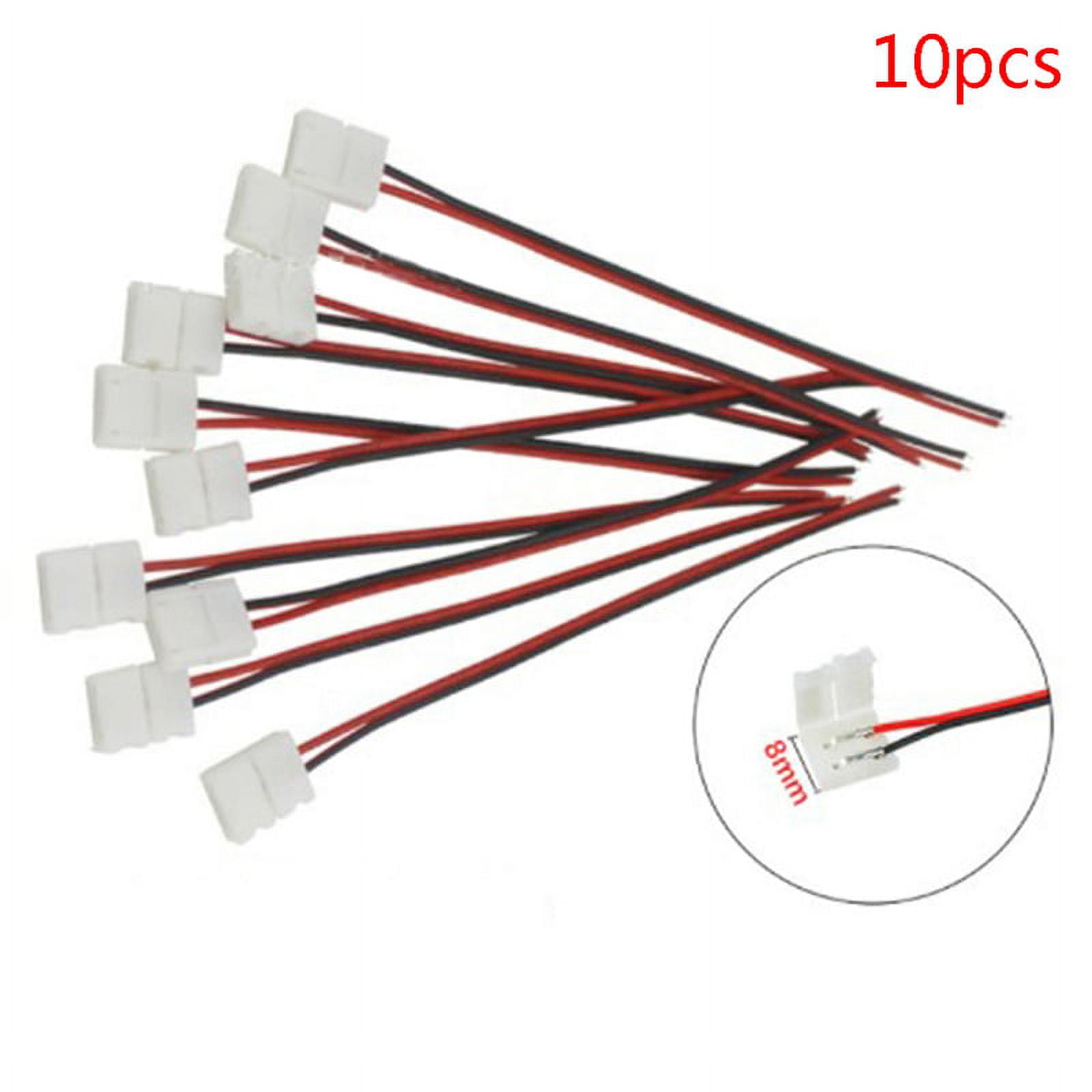 (8mm) 10 Pcs 2 Pin Power 8mm 10mm LED Strips Lights Connector Splice ...