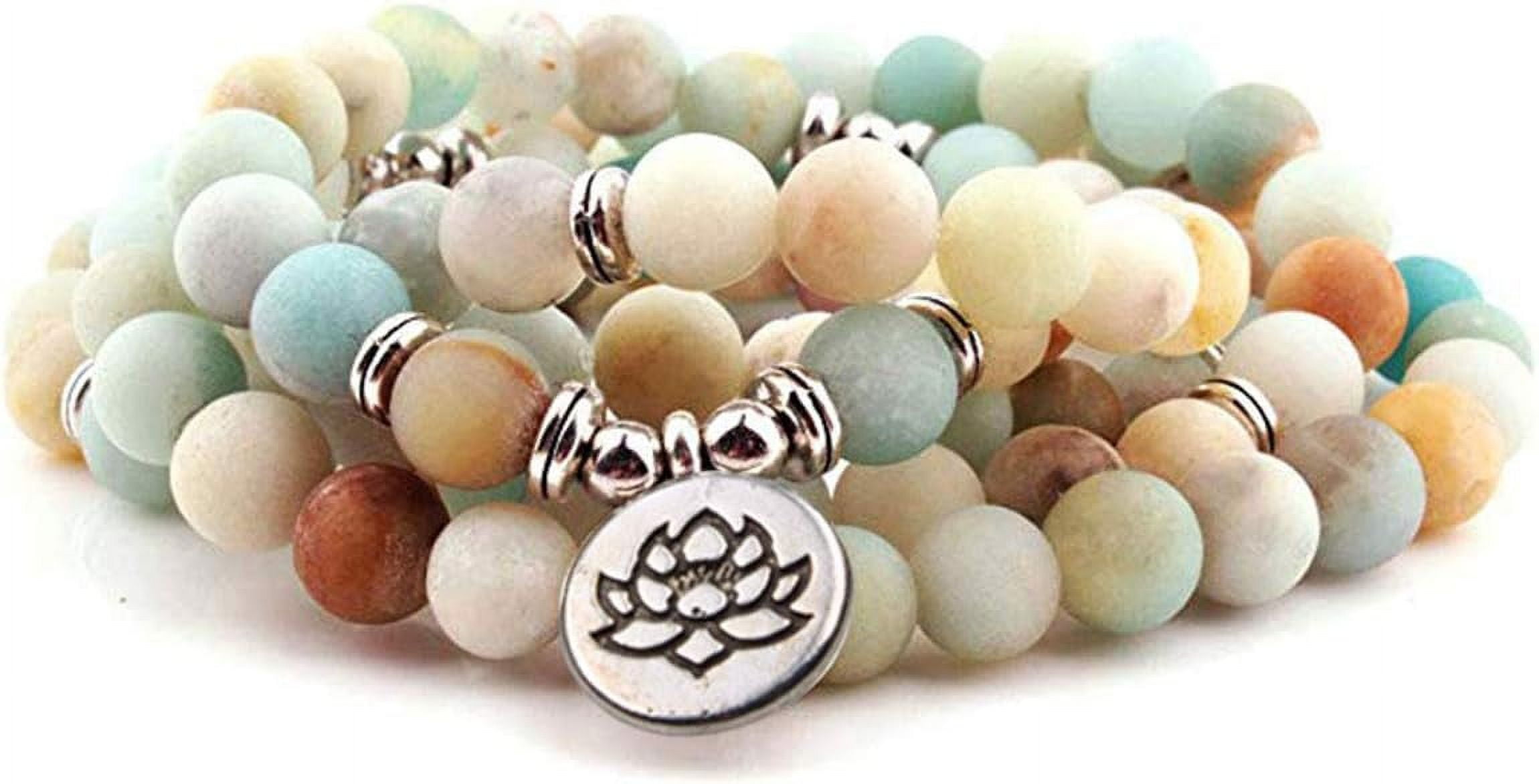 8mm 108 Mala Beads Wrap Bracelet Necklace for Yoga Charm Bracelet ...