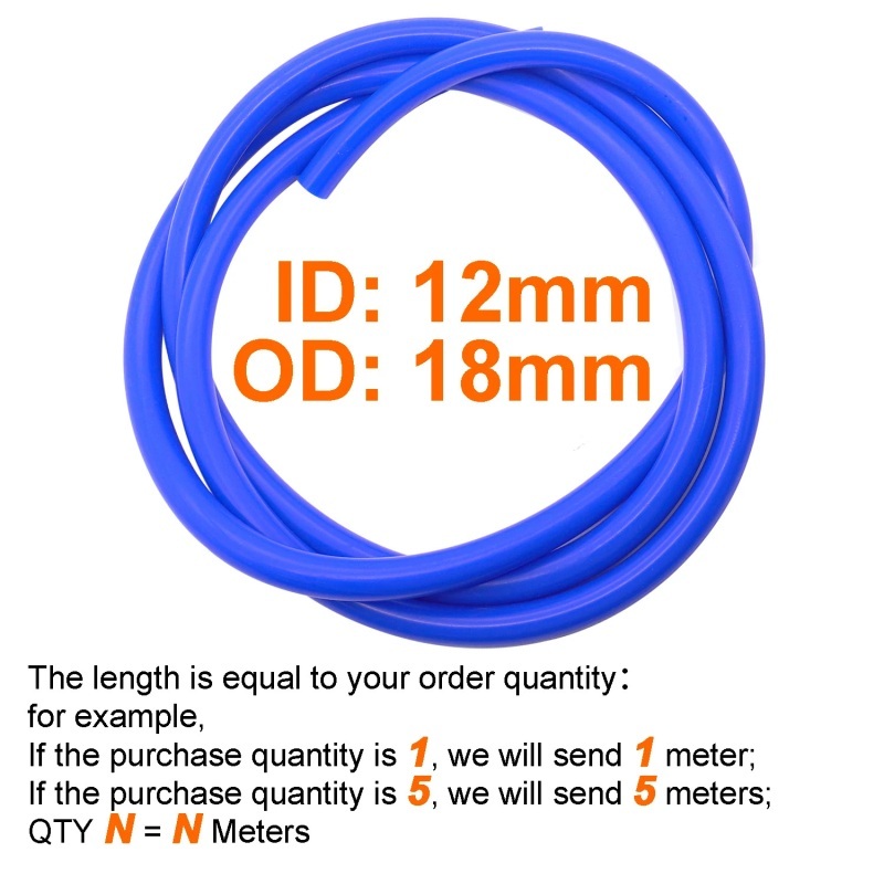 8mm 10mm 12mm Silicone Vacuum Hose IDxOD 8x14 10x16 12x18 for Car Tubo ...