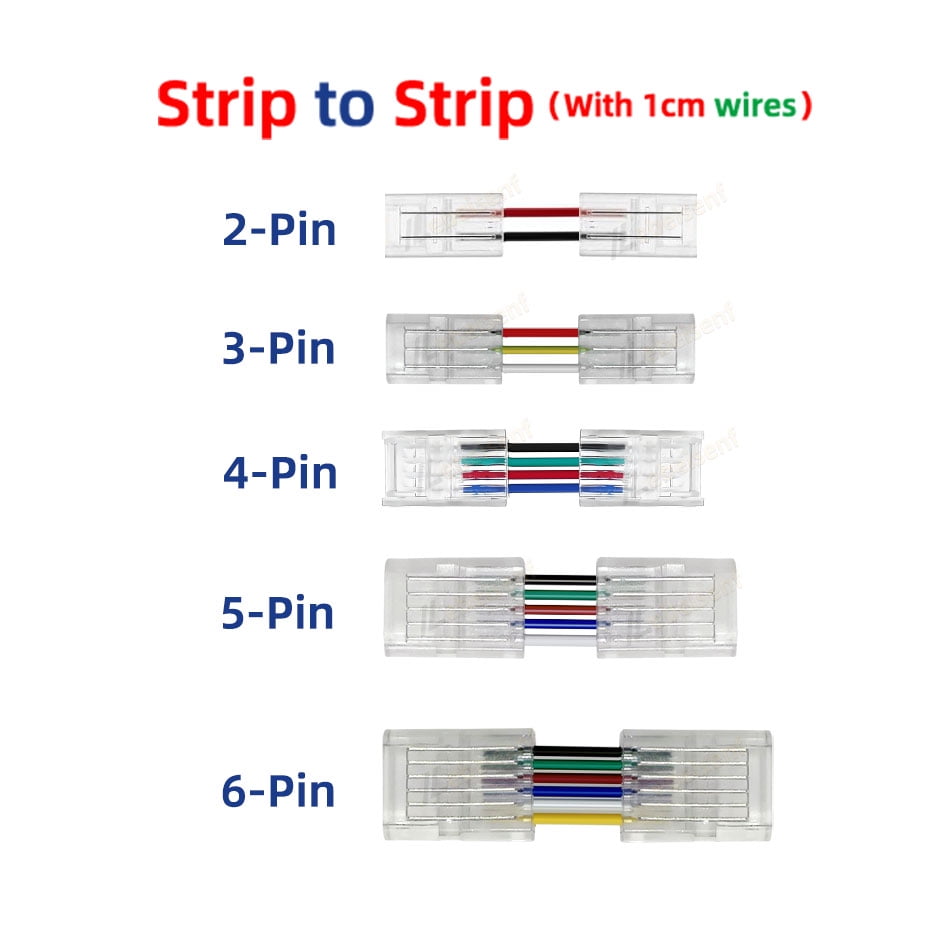 8mm 10mm 2Pin 3Pin 4Pin 5Pin 6Pin 12mm IP20 IP65 LED Strip to Strips or ...