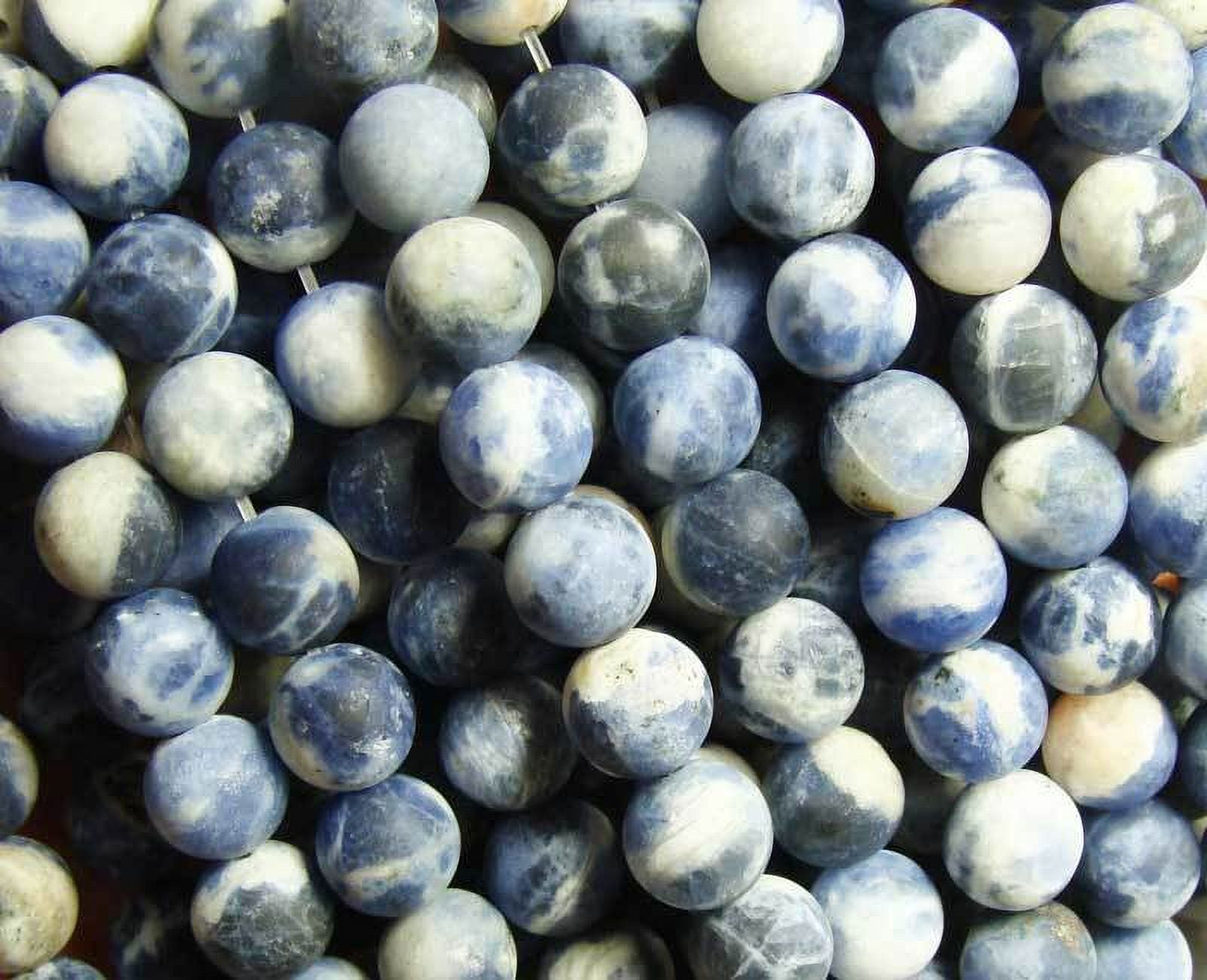 8mm 15.5 Inches Sodalite Calcite Matte Round Beads Genuine Gemstone ...