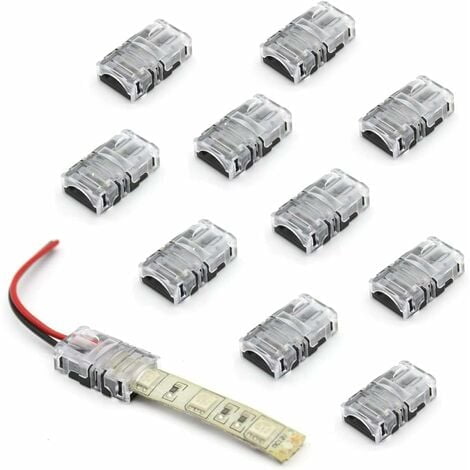 8mm 2-pin LED strip connector, set of 10 2-pin LED strip connectors for ...