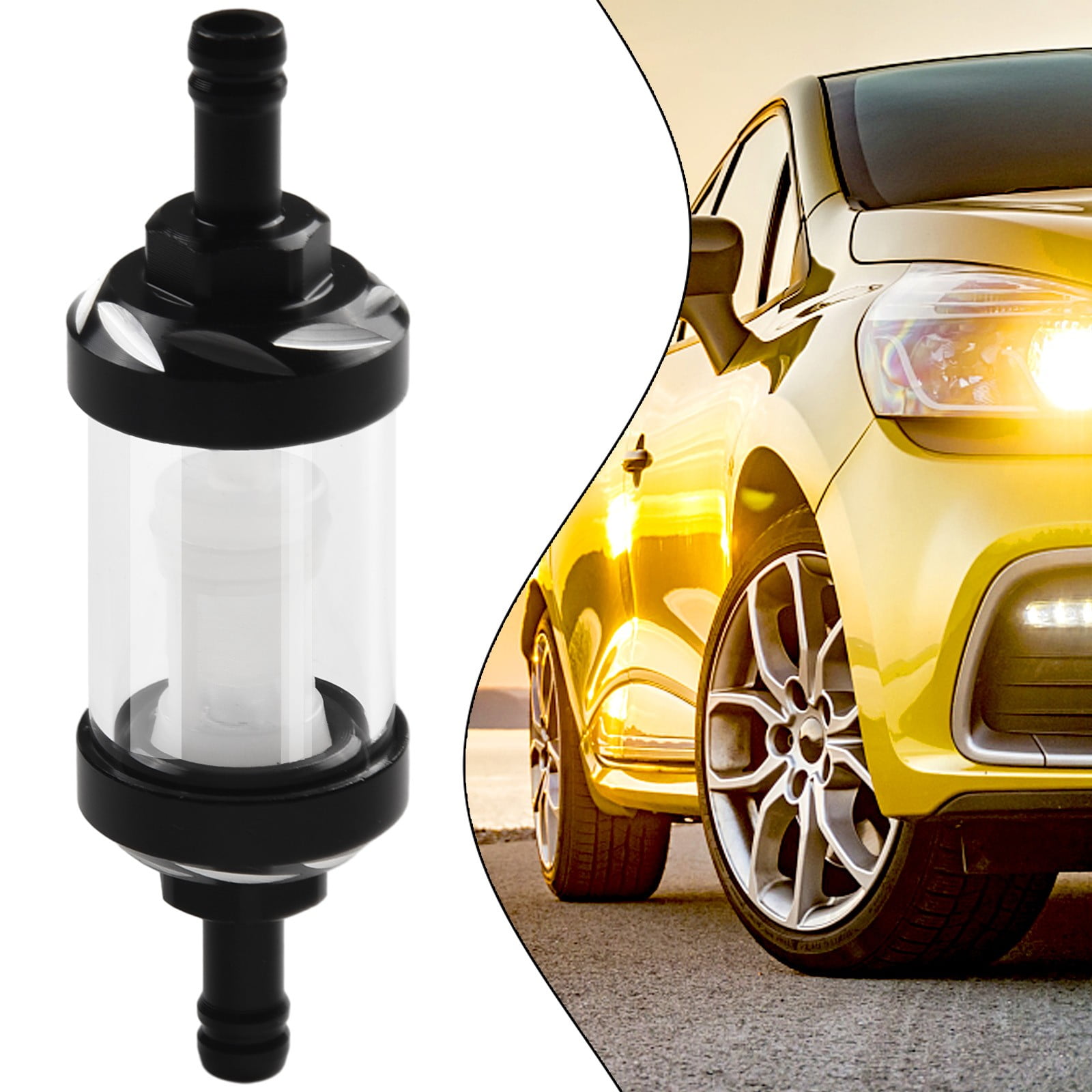 8mm 5/16\" Washable Fuel Filter Motorcycle Inline Petrol Diesel Filter ...