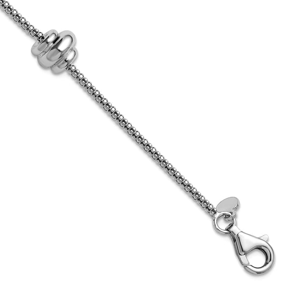 8mm 925 Sterling Silver Rhodium Plated Polished Beads With 1 Inch ...