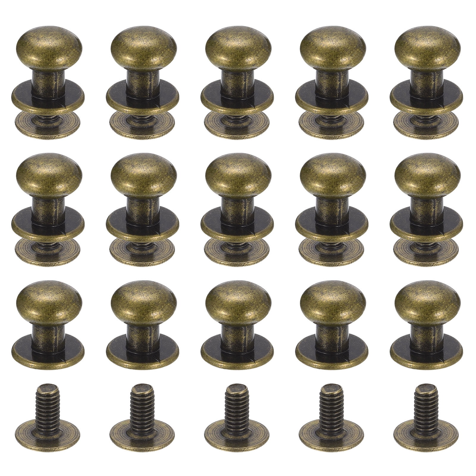 8mm Ball Head Stud Rivets Screw Back, 15Pack Round Head Button Nipple ...
