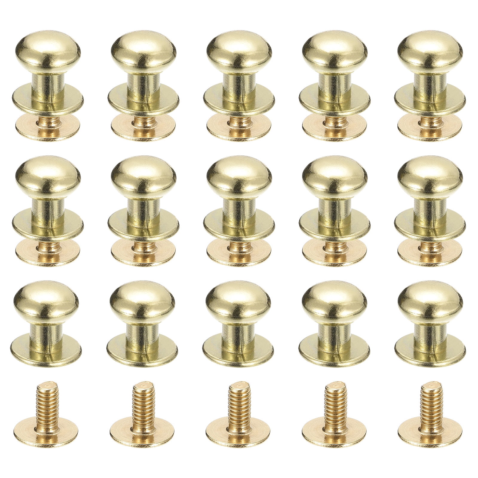 8mm Ball Head Stud Rivets Screw Back, 15Pack Round Head Button Nipple ...