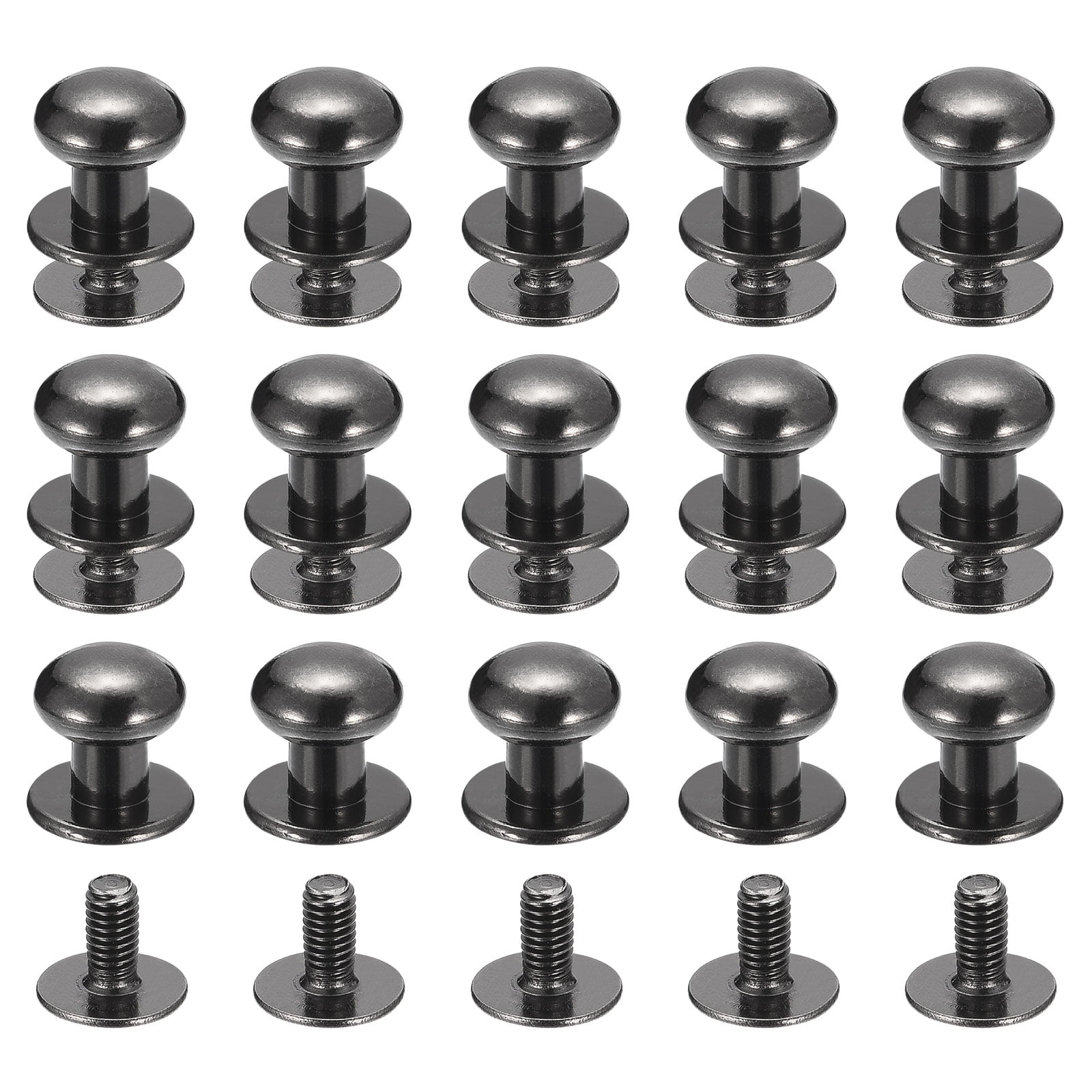 8mm Ball Head Stud Rivets Screw Back, 15Pack Round Head Button Nipple ...