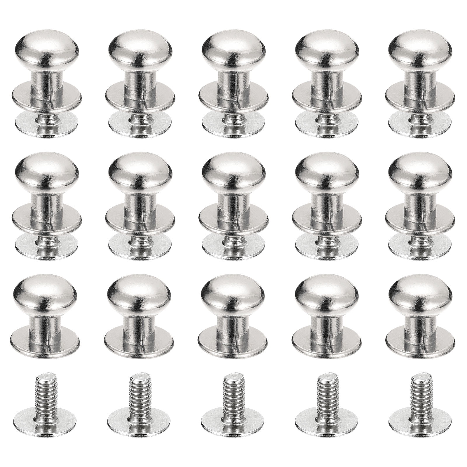 8mm Ball Head Stud Rivets Screw Back, 15Pack Round Head Button Nipple ...