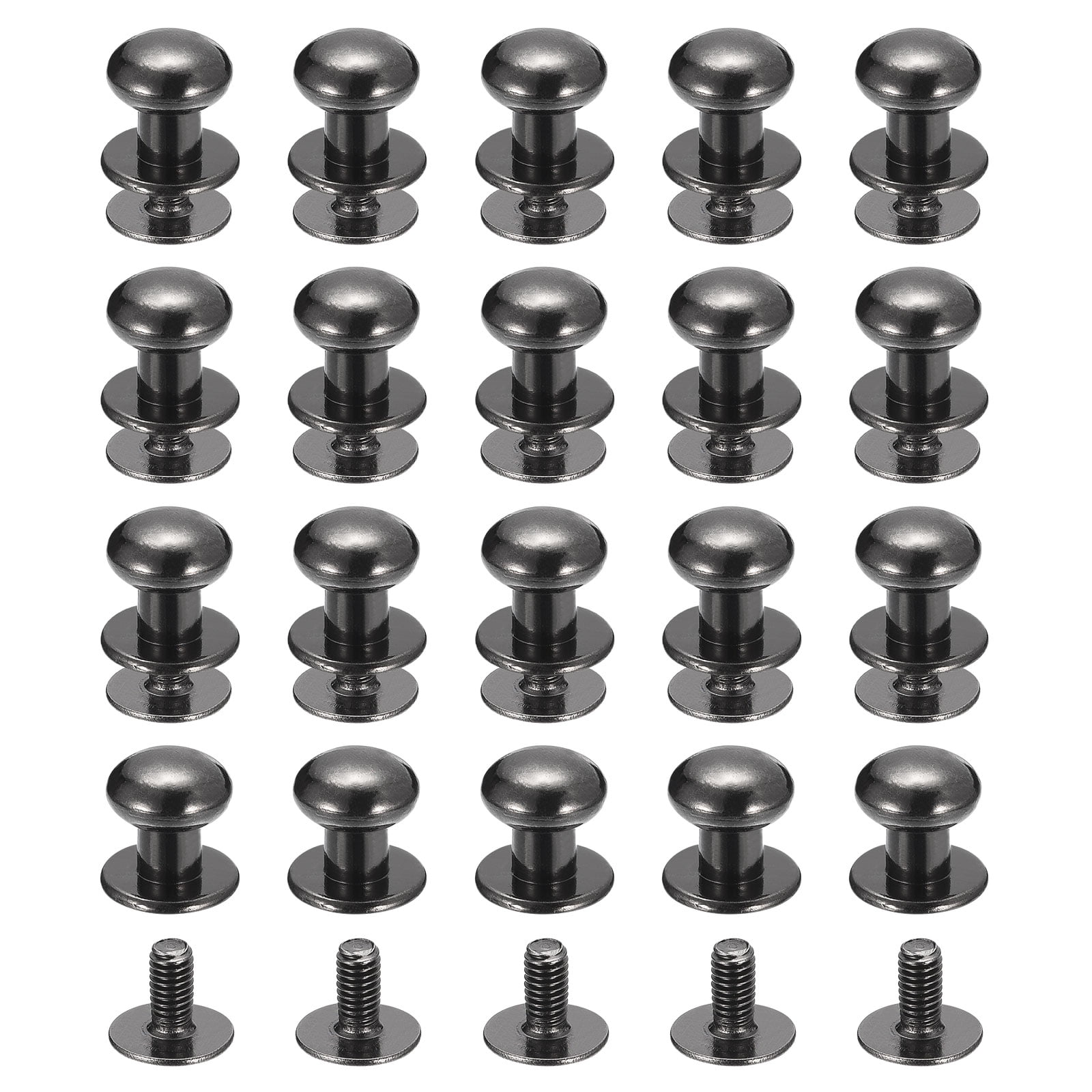 8mm Ball Head Stud Rivets Screw Back, 50Pack Round Head Button Nipple ...