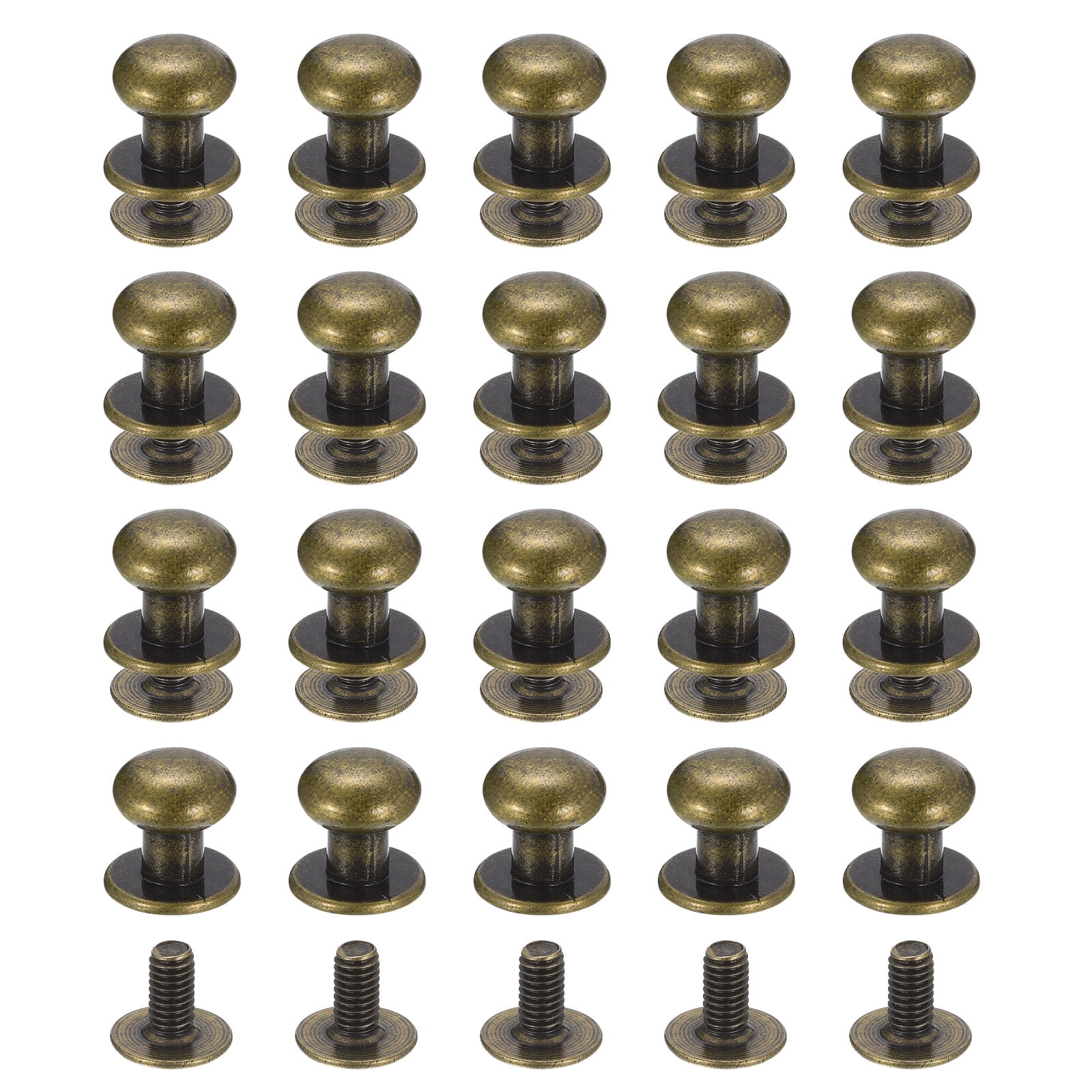 8mm Ball Head Stud Rivets Screw Back, 50Pack Round Head Button Nipple ...