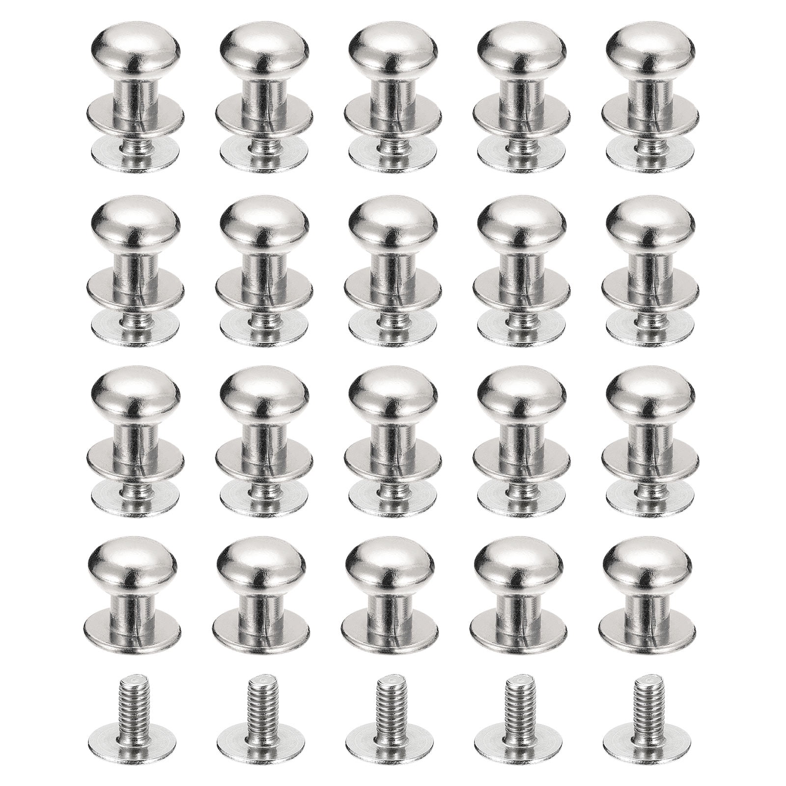 8mm Ball Head Stud Rivets Screw Back, 50Pack Round Head Button Nipple ...