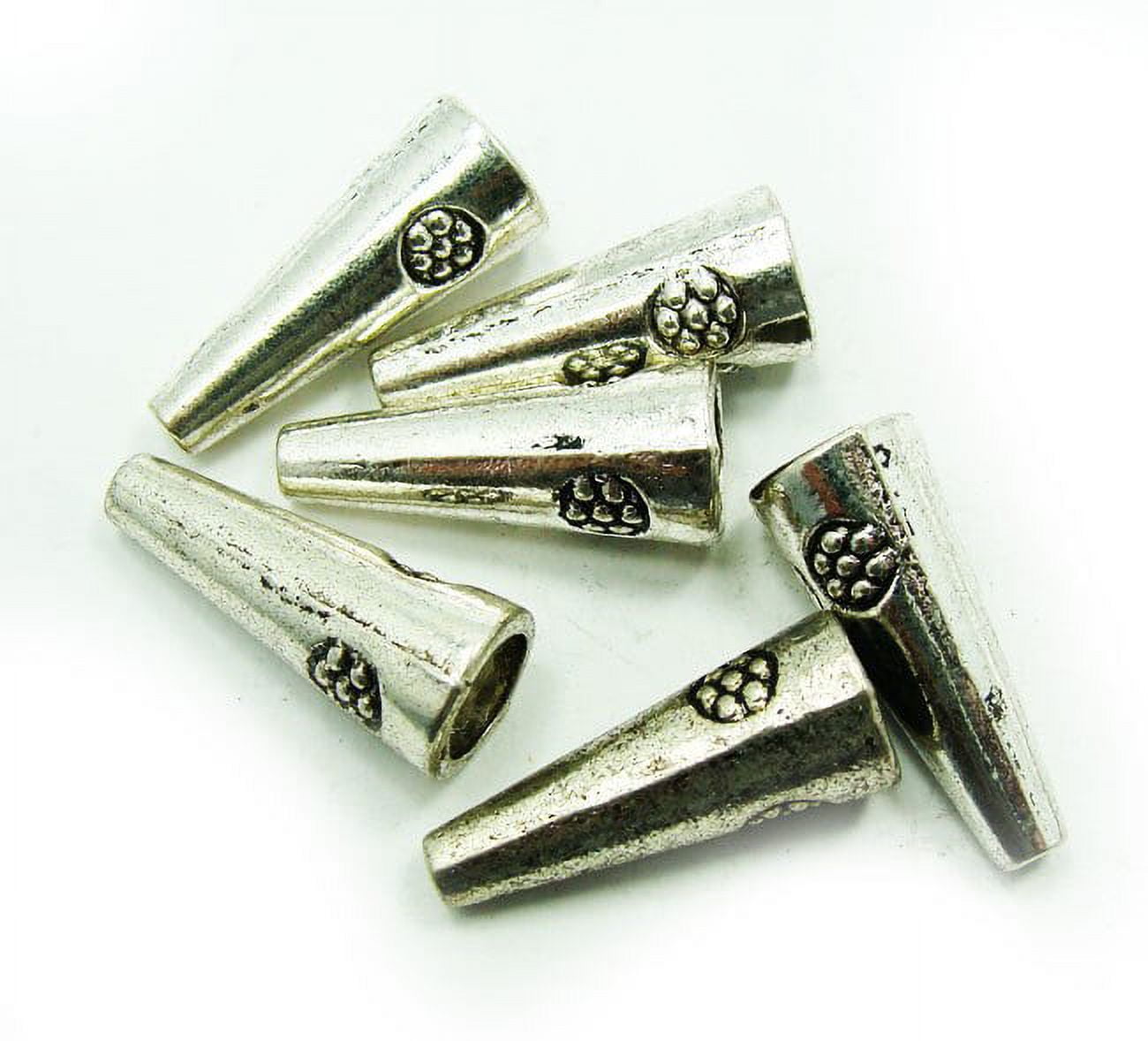 8mm Base 20mm Long 10 Pieces Bali Style Pewter Cone Shaped Beads For ...