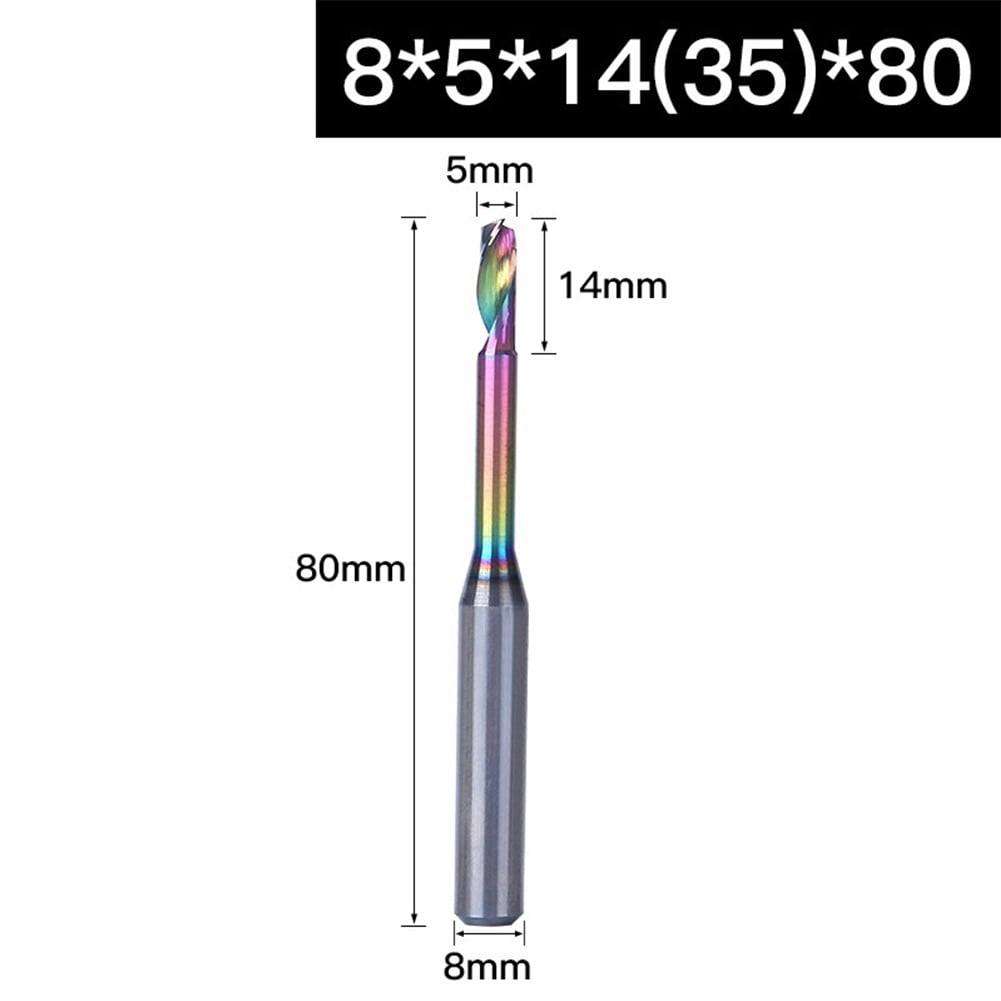 8mm CNC Spiral Single Flute Solid Tungsten Carbide End Mill Milling ...