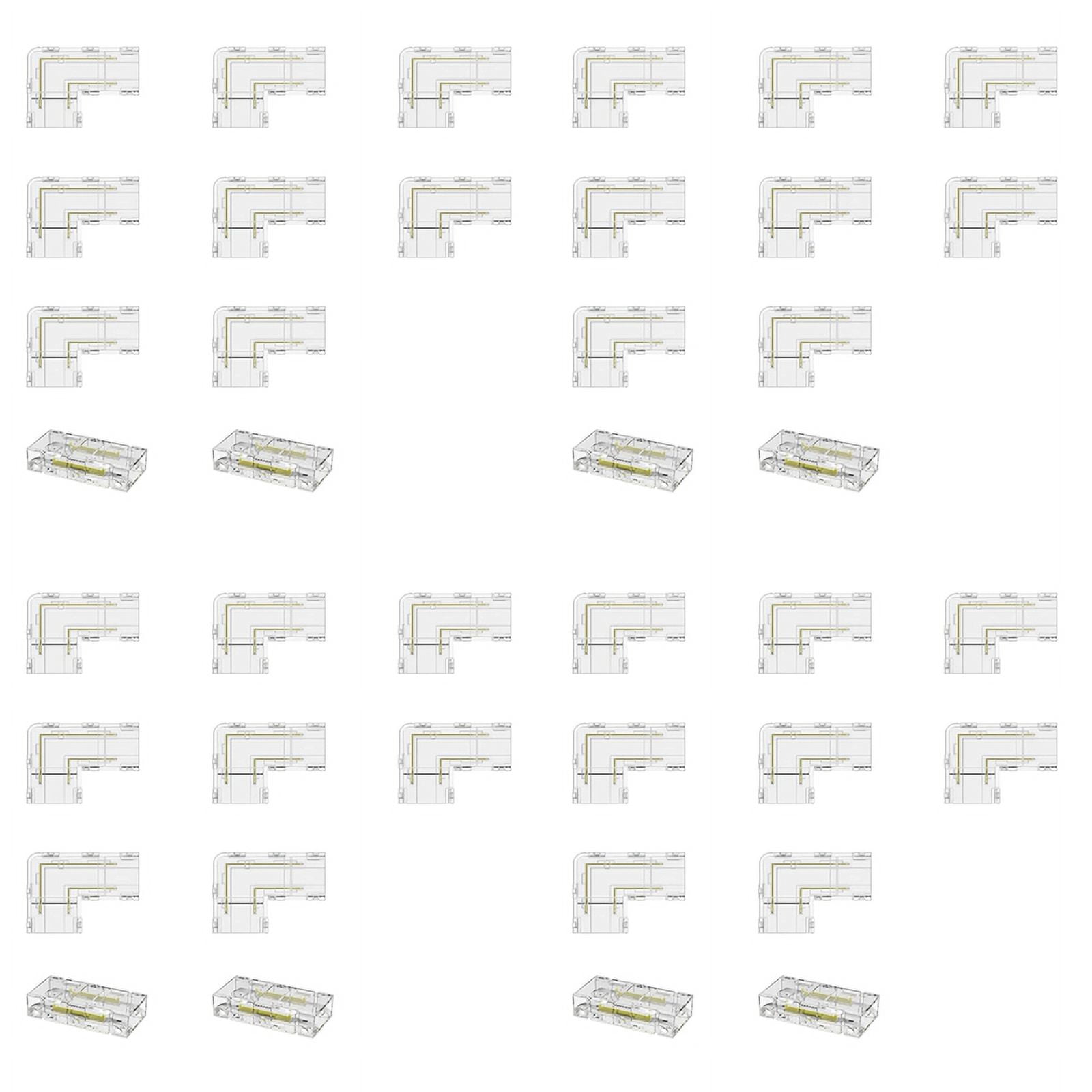 8mm COB Connector 32Pc L-Shaped/Corner Connector,8Pc Gapless Connectors ...