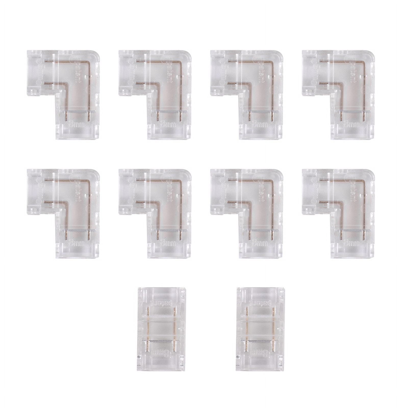 8mm COB Connector 8Pc L-Shaped/Corner Connector,2Pc Gapless Connectors ...
