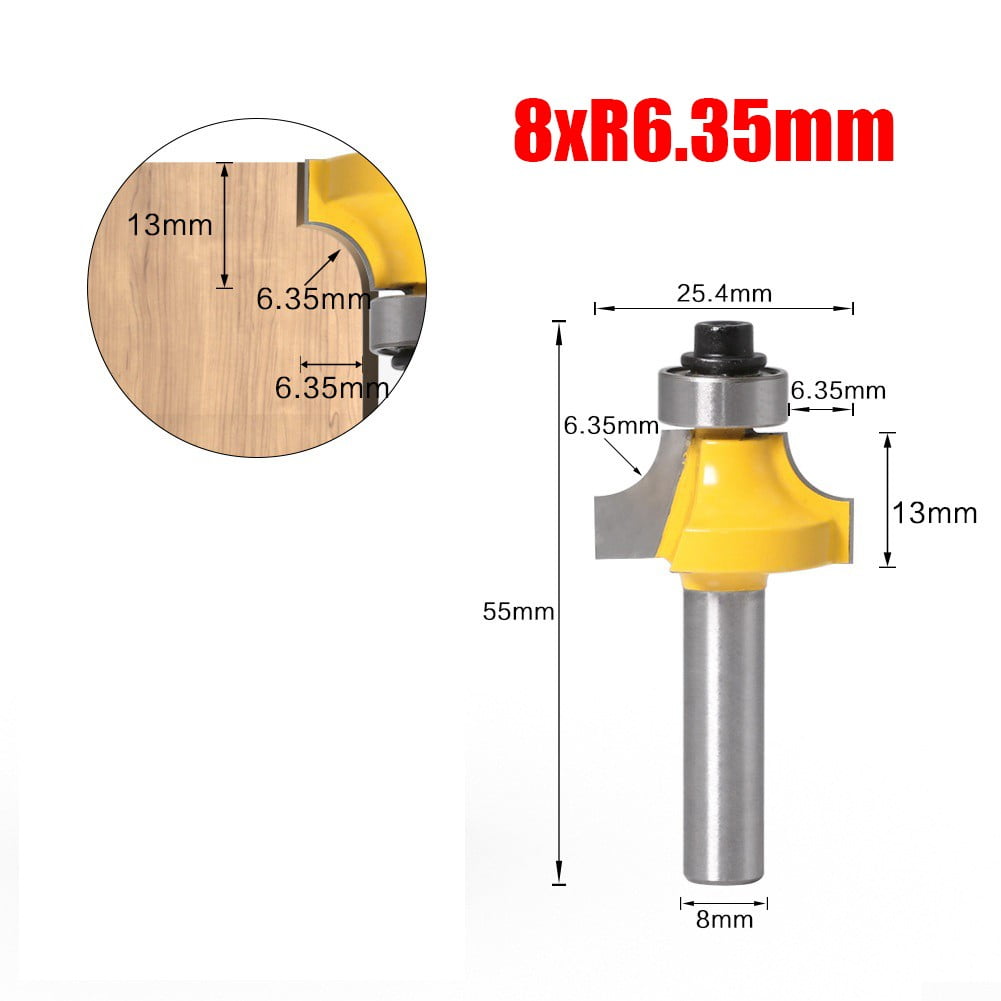 8mm Corner Round Over Router Bit with Bearing Milling Cutter for ...