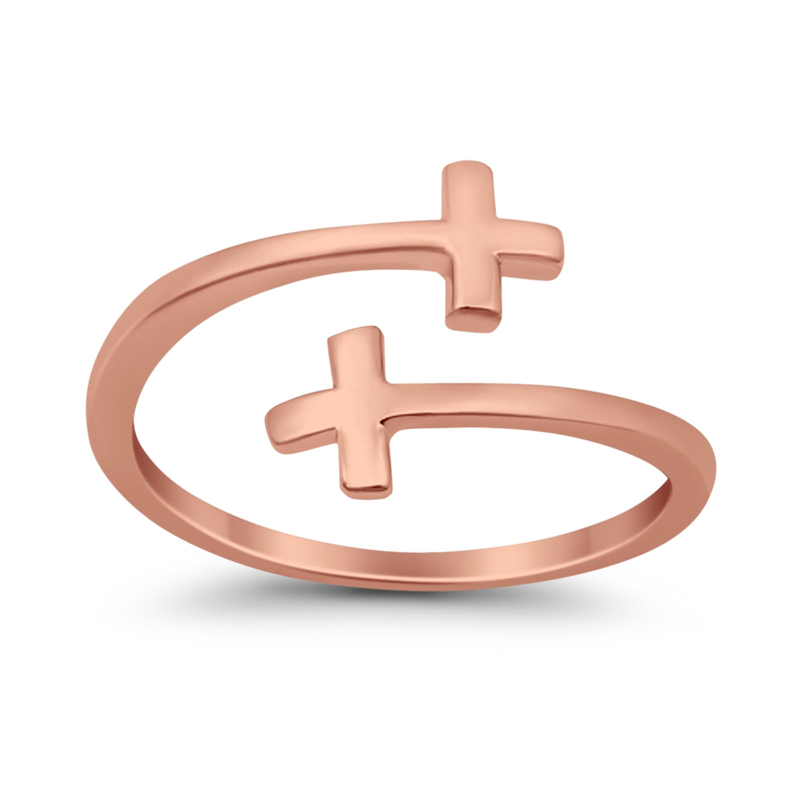 8mm - Crosses Toe Band Ring 925 Sterling Silver Thin Adjustable Stylish ...