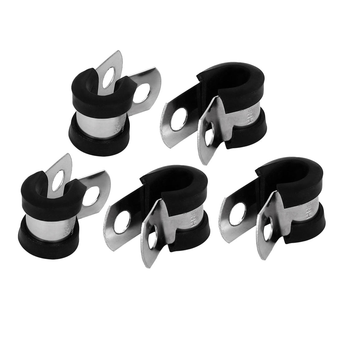 8mm Dia EPDM Rubber Lined P Clips Cable Hose Pipe Clamps Holder 5pcs ...