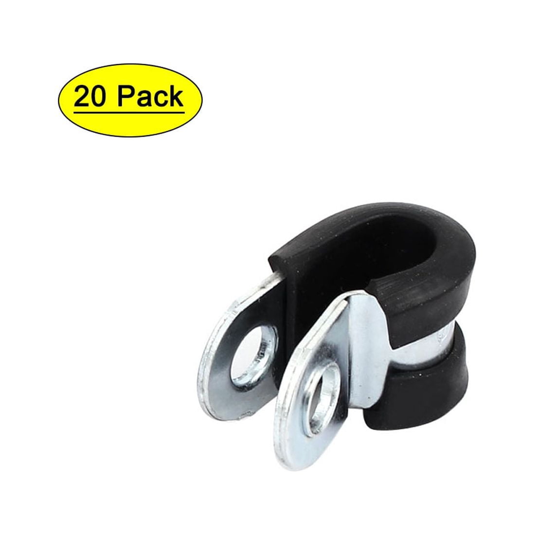 8mm Dia Rubber Lined R Shaped Zinc Plated Pipe Clip Cable Clamp 20pcs ...