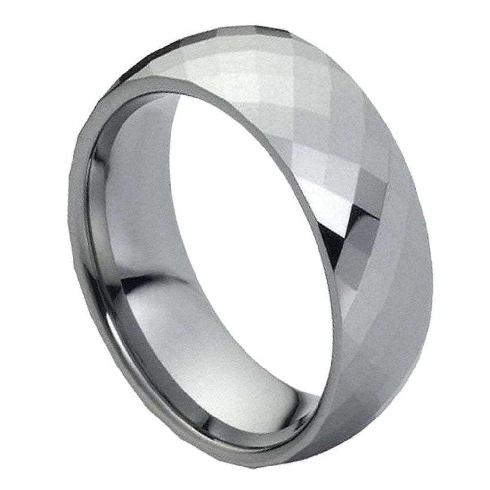 8mm Domed Faceted Ring Wedding Band Ring For Men Or Ladies - Walmart.com