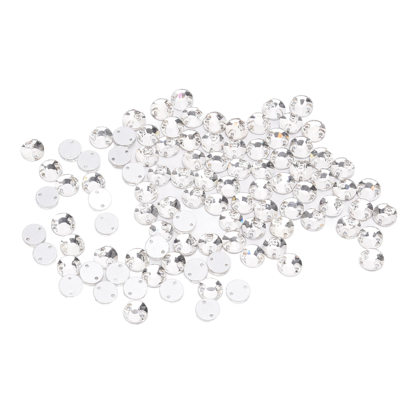 8mm Flatback Rhinestones, 100Pcs Double Hole Decorative DIY Parts ...
