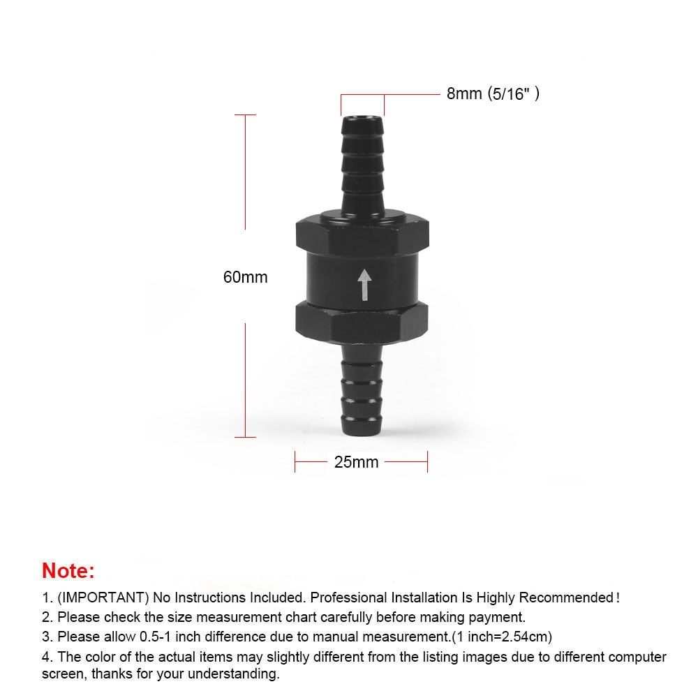 8mm-Fuel Check Valve, 1 Way, In-Line, Diesel, Jane Black, OD - Walmart.com