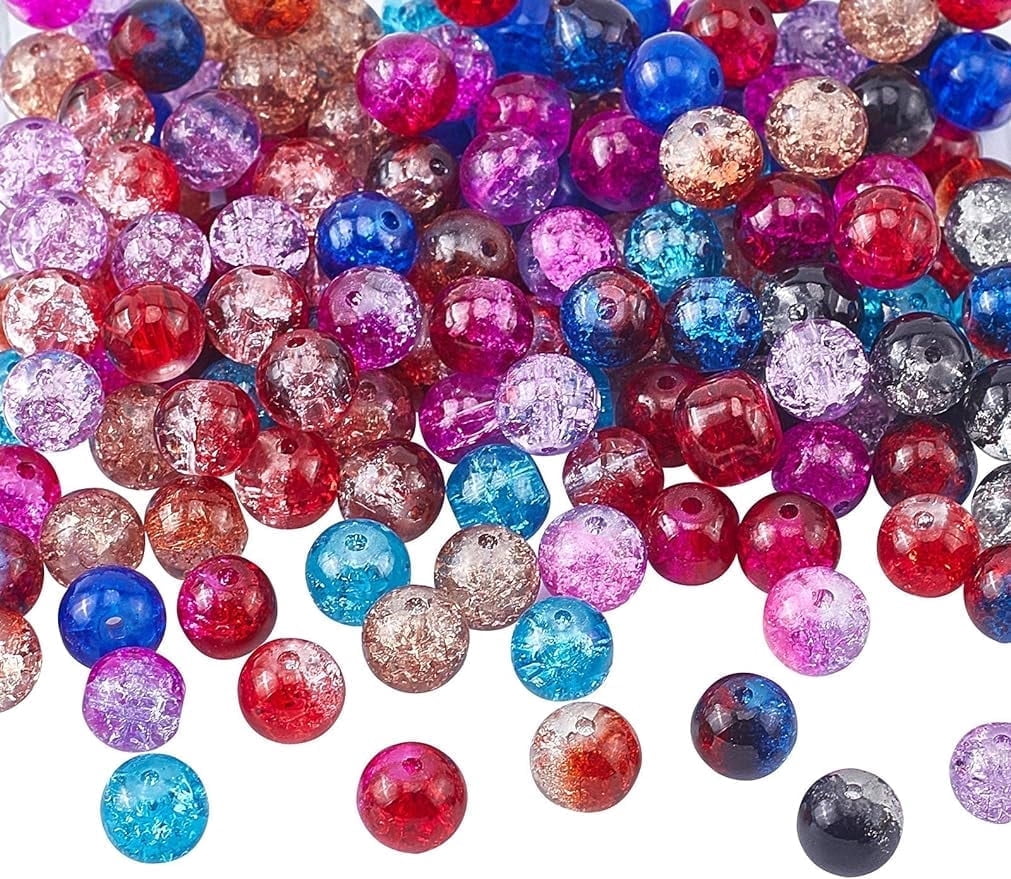 8mm Glass Lampwork Beads for Beading Supplies 200pcs 10 Colors Crystal ...