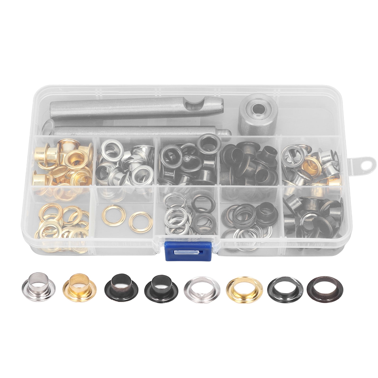 8mm Grommet Eyelet Kit with 160 Metal Eyelets, 4 Colors, Rust ...
