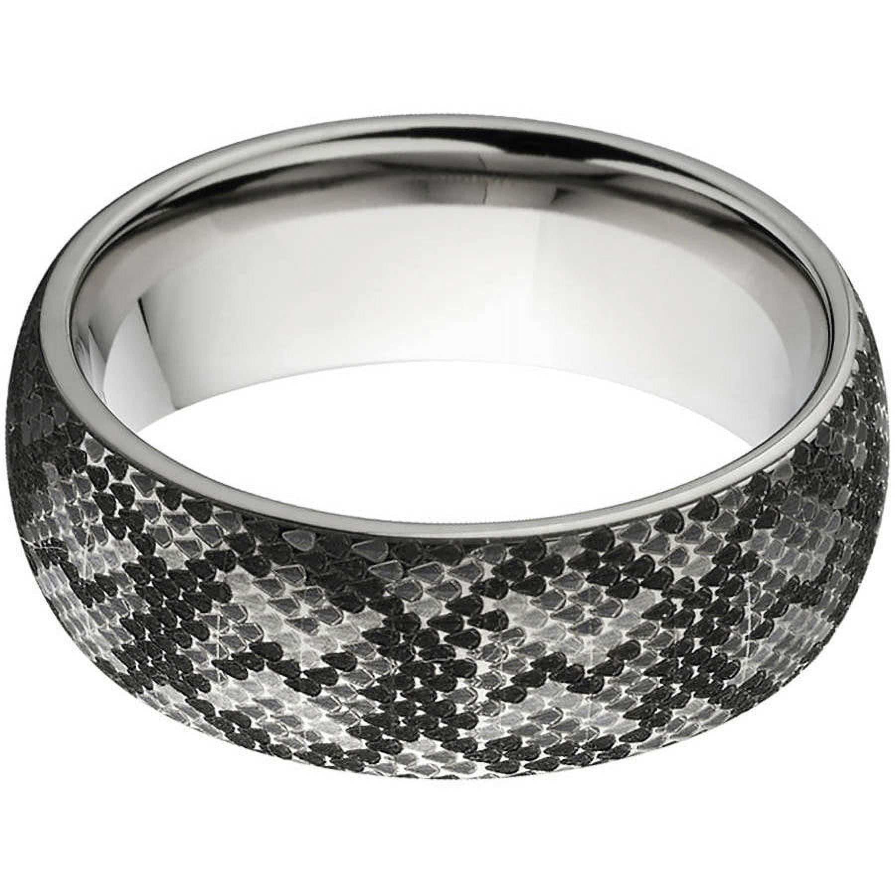 8mm Half-Round Titanium Ring with a Laser Snake Skin Pattern - Walmart.com