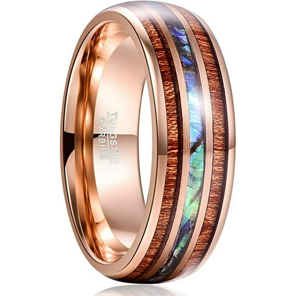 Titanium Gray Dome Ocean Wave Custom Rings 8mm - Walmart.com