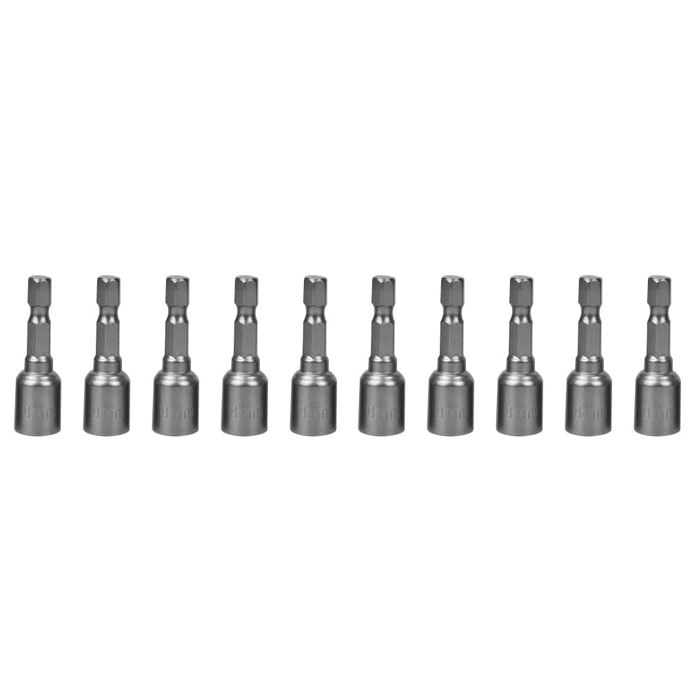 8mm Hex Magnetic Nut Driver Socket Set, 10pcs Chrome Vanadium Steel for ...