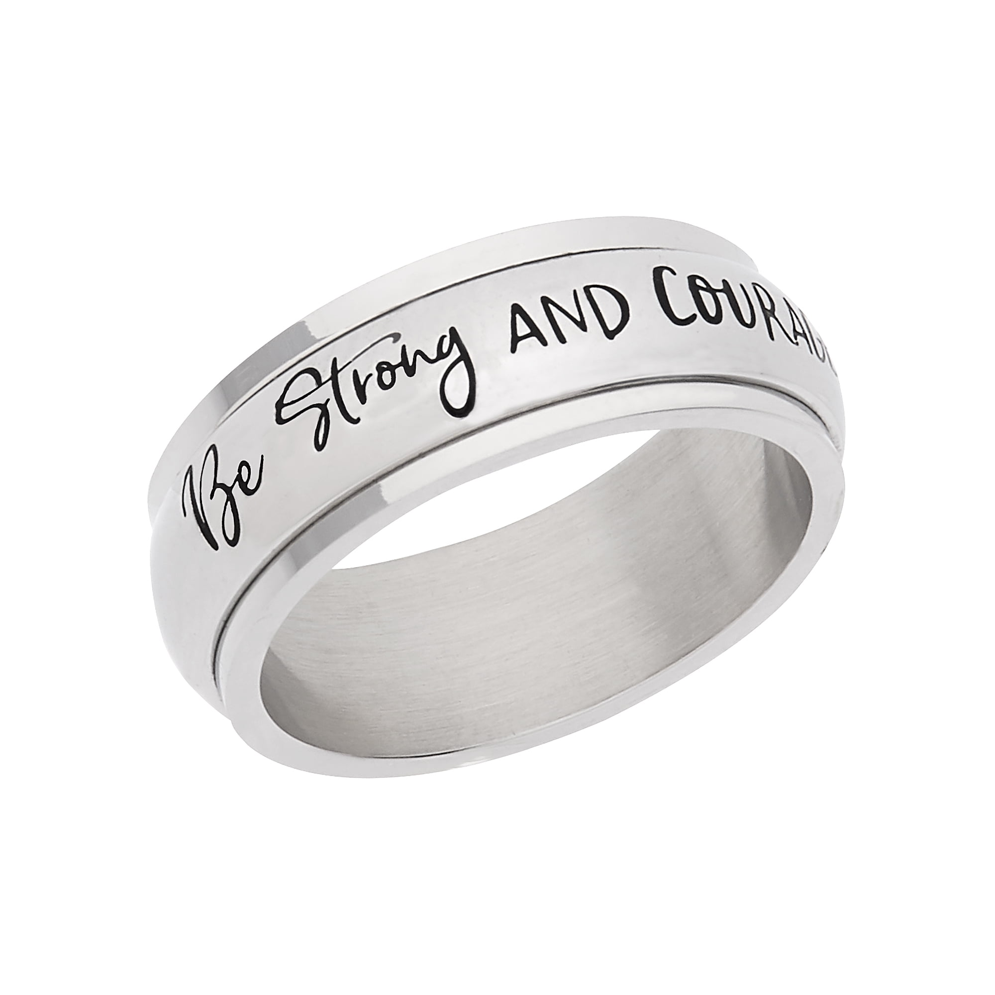 8mm High Polished Stainless Steel Women's Men's Be Strong and ...