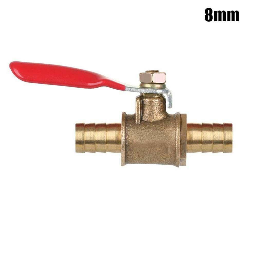 8mm Hose Barb Inline Brass Water/Air Gas Fuel Line Shut-off Ball Valve ...