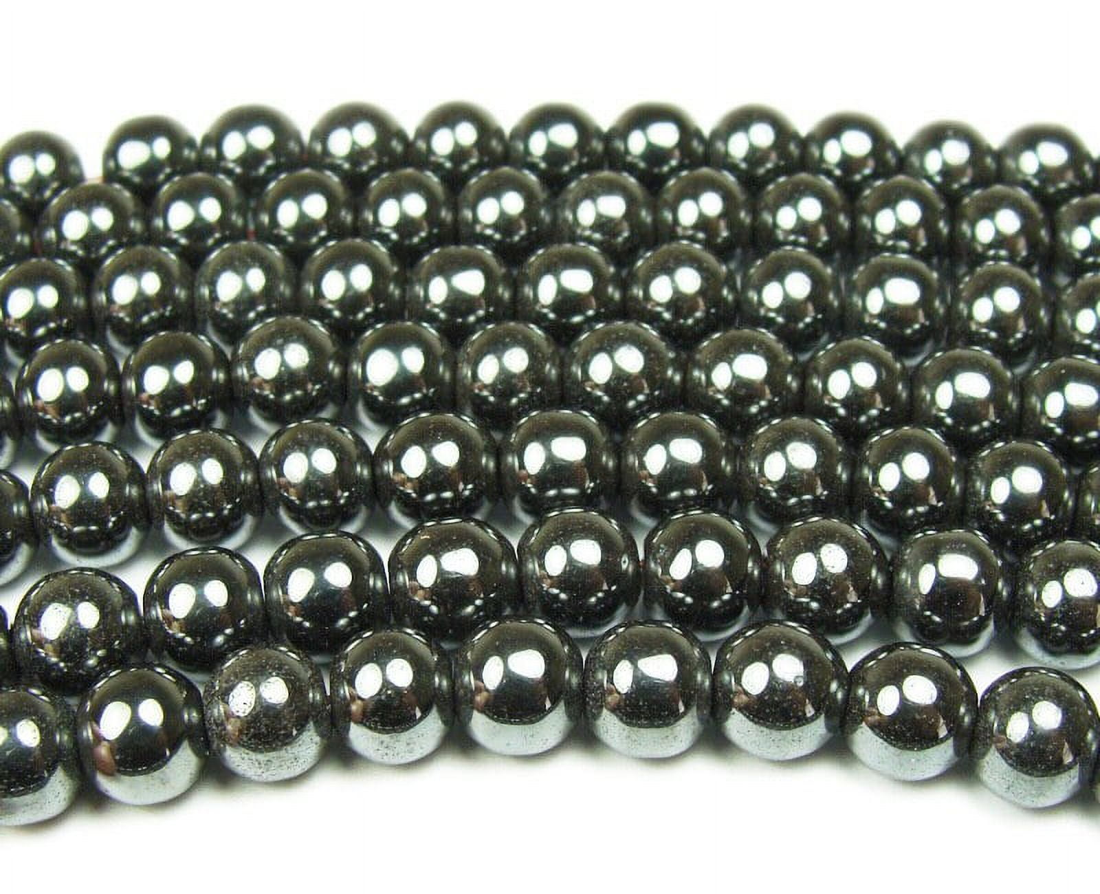 8mm Iron Gray Hematite Smooth Round Beads Genuine Gemstone Natural ...