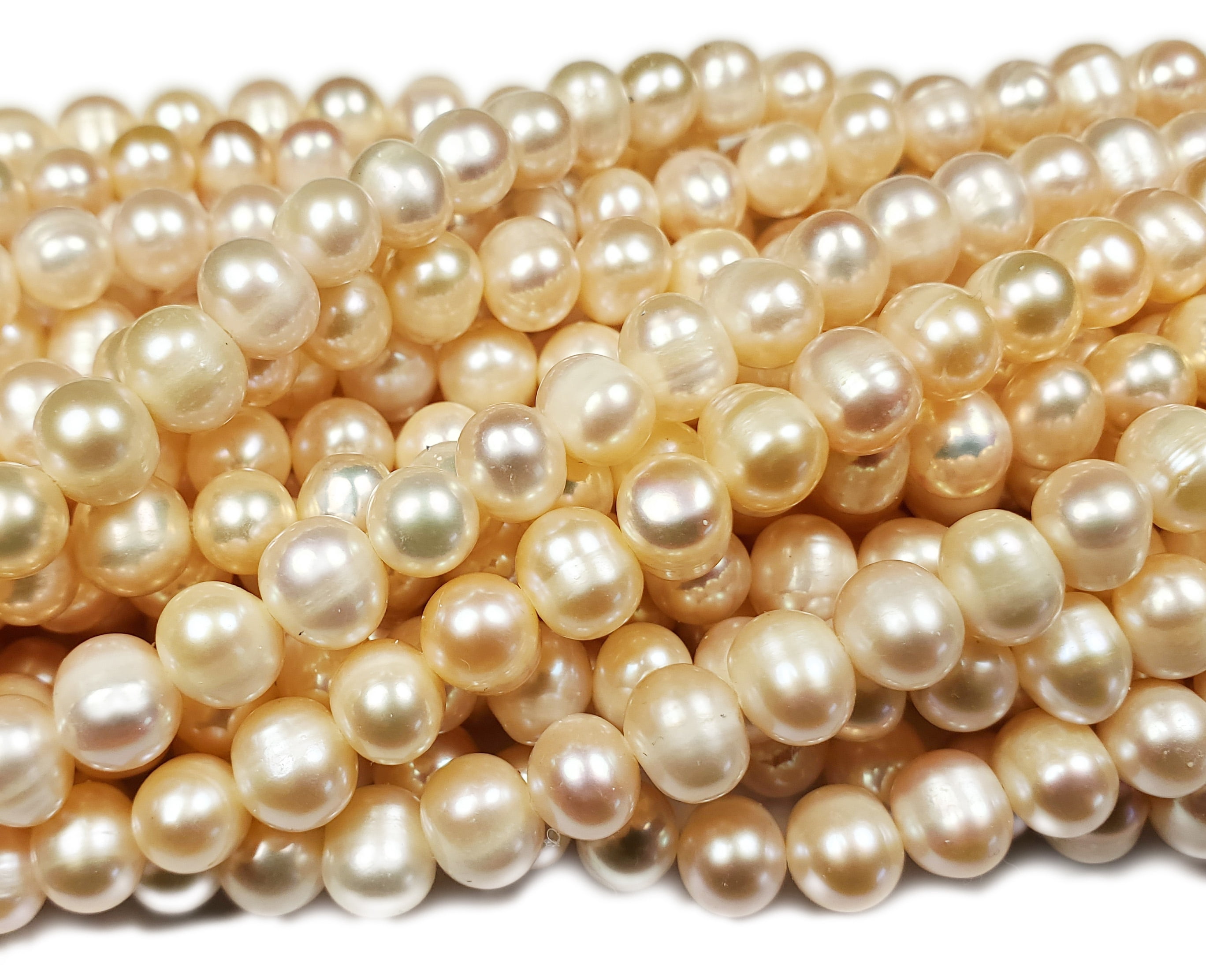 8mm Light Peach Colored Potato Pearls ForJewelry Making - Walmart.com