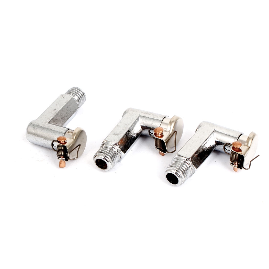 8mm Male Thread L Type Metal Spring Cap Oil Grease Cup Silver Tone 3Pcs ...