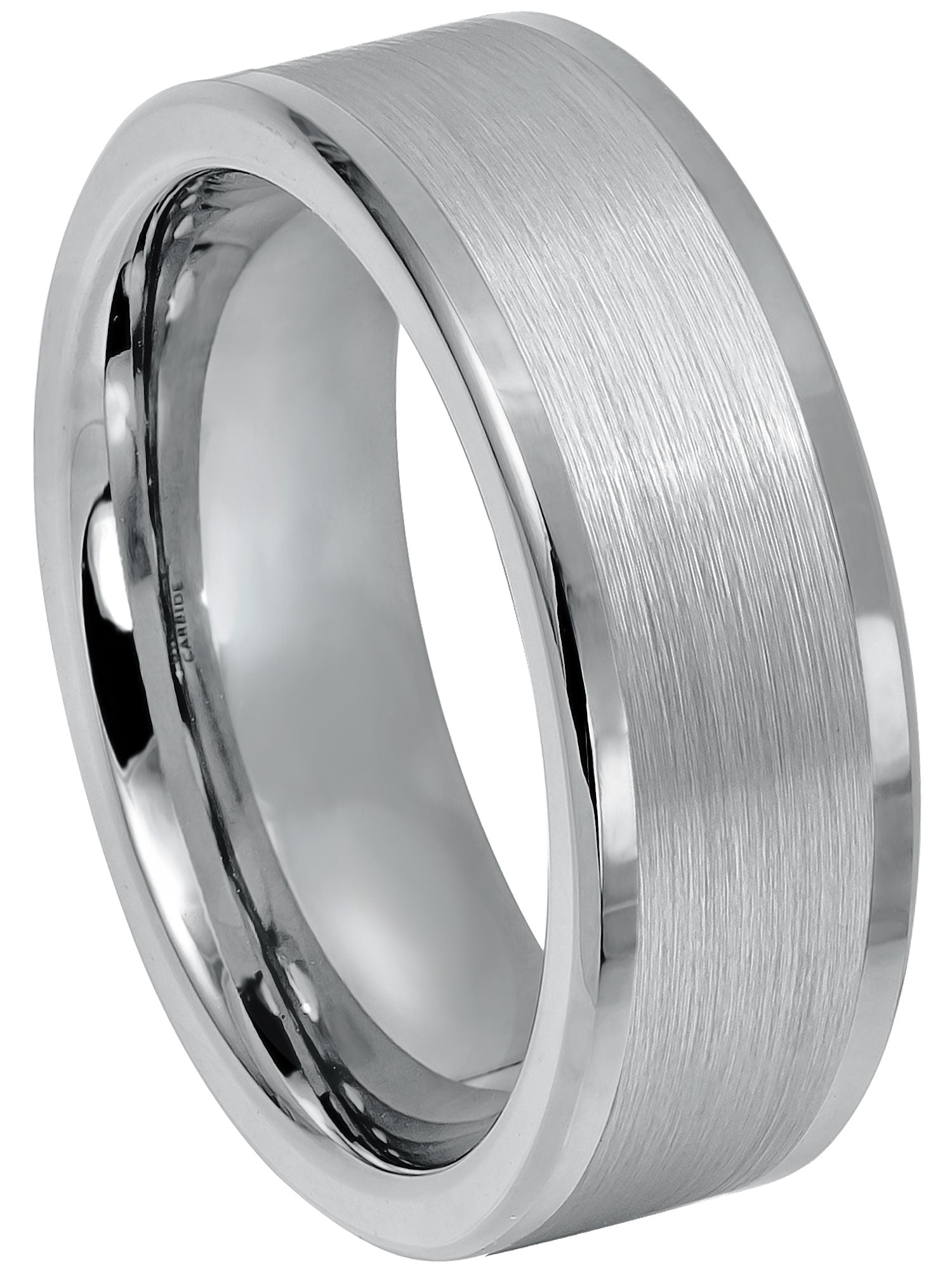 8mm Men's Cobalt Wedding Band, Brushed Finish Pipe Cut Comfort Fit ...