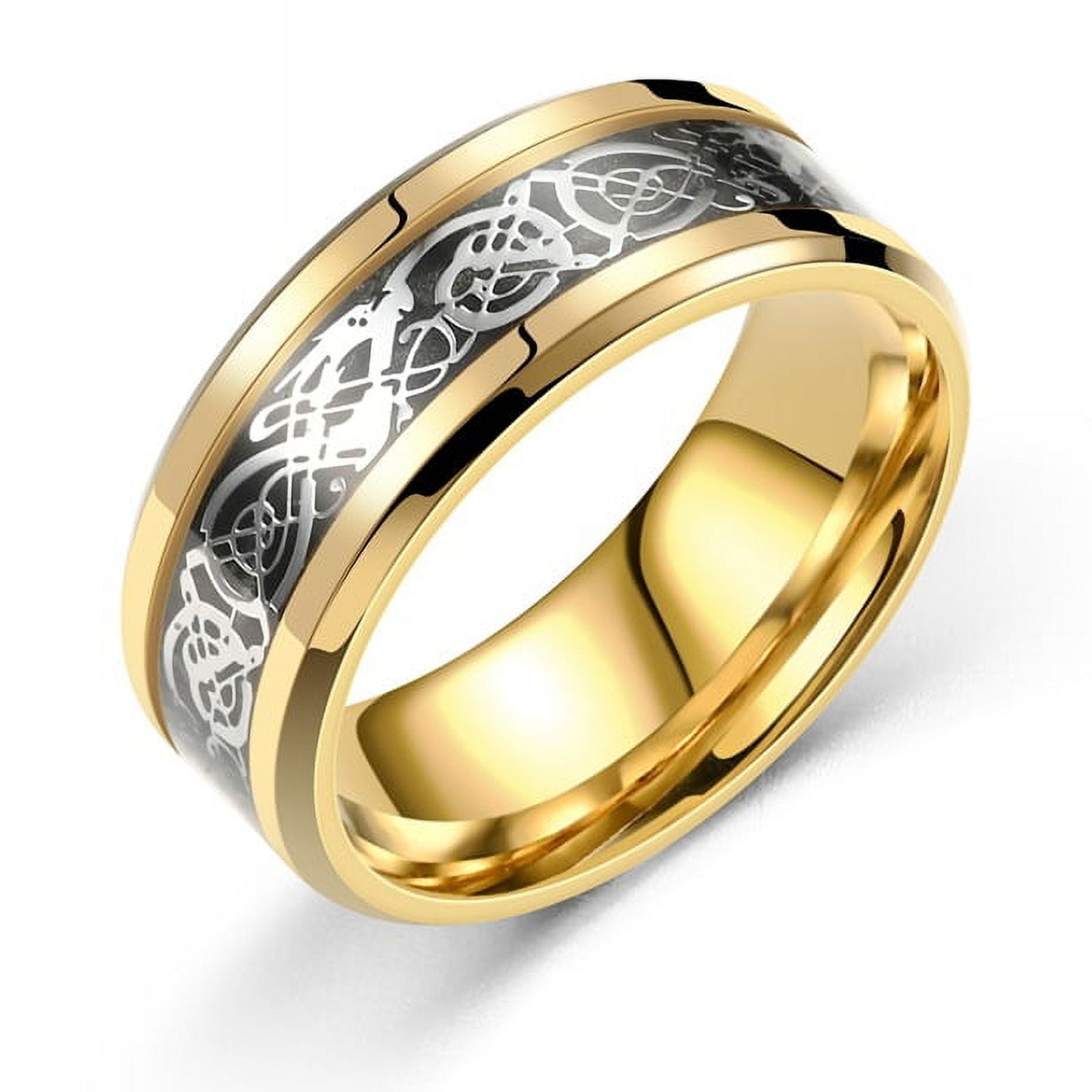 8mm Men's Stainless Steel Ring for Men Wedding Band Rings Size 7-13 ...