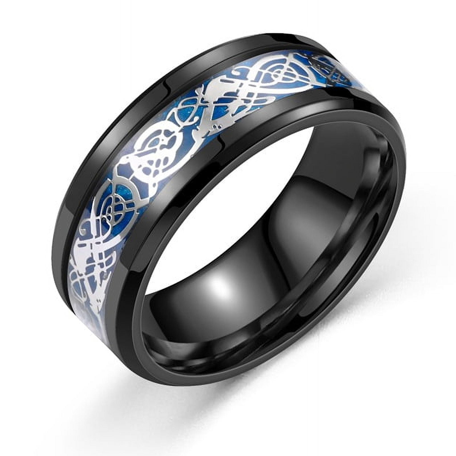 8mm Men's Stainless Steel Ring for Men Wedding Band Rings Size 7-13 ...