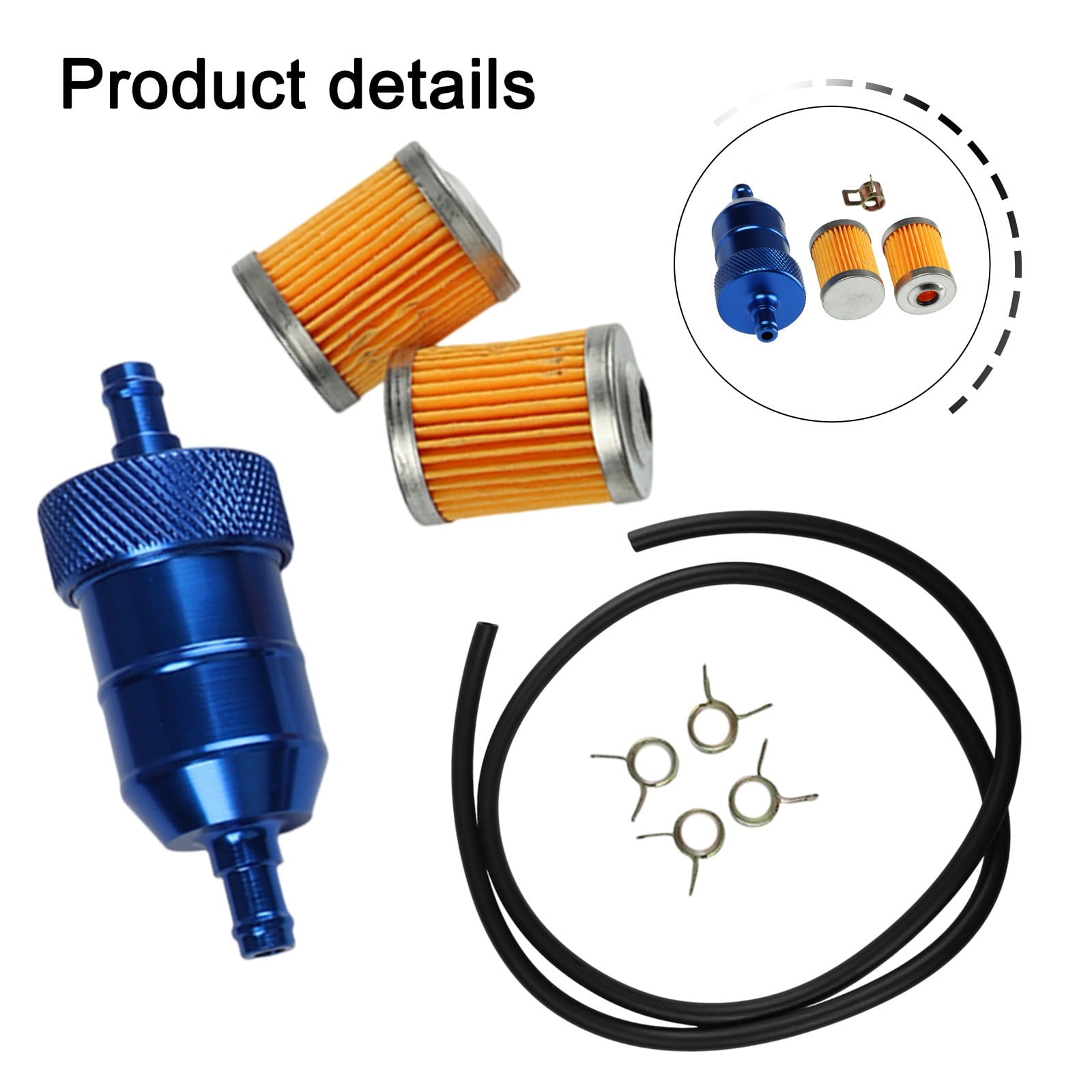 8mm Motorbike CNC Aluminum Filter Element Reusabl Cleanable Fuel Filter ...