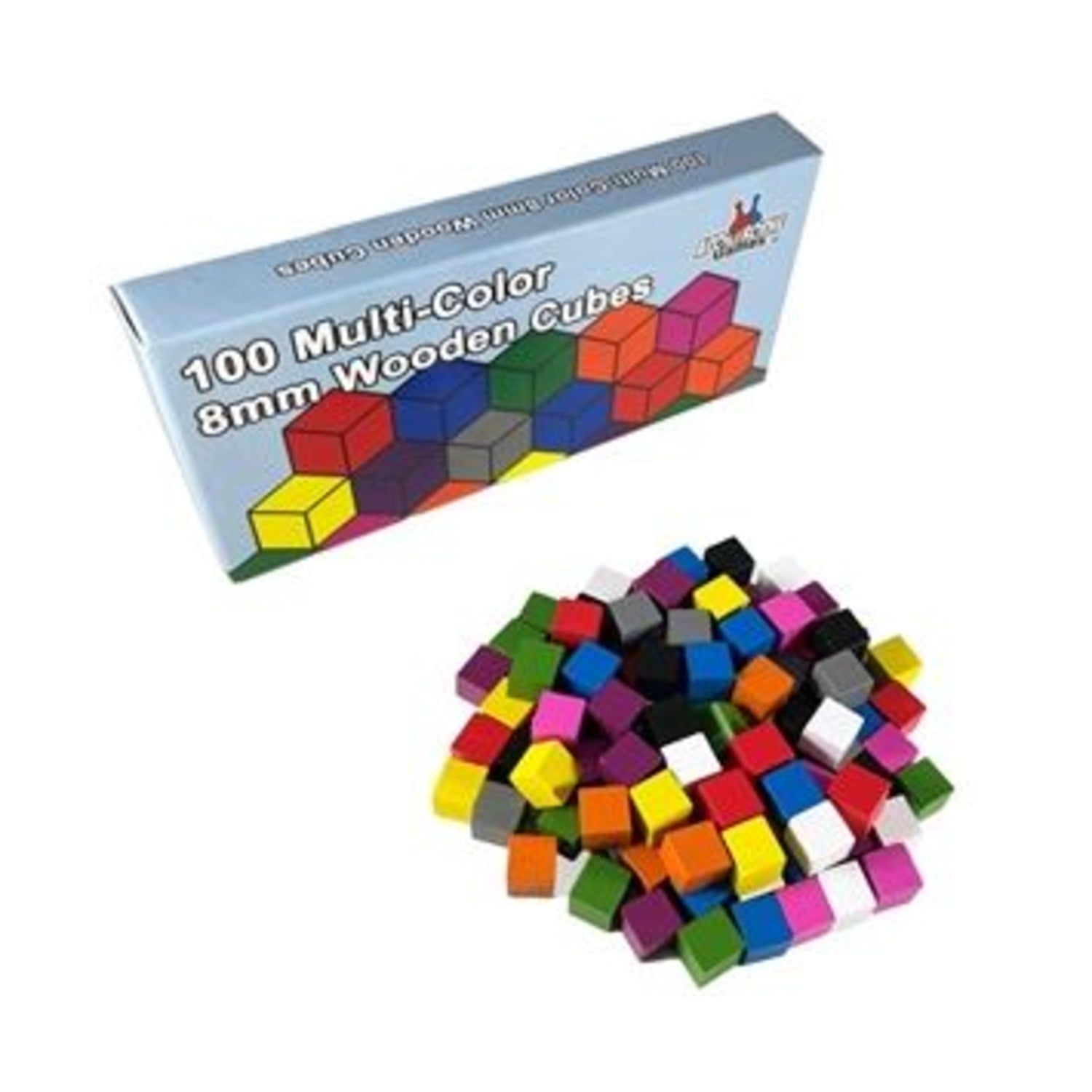 8mm Multi Color Wooden Cubes (100) - Walmart.com