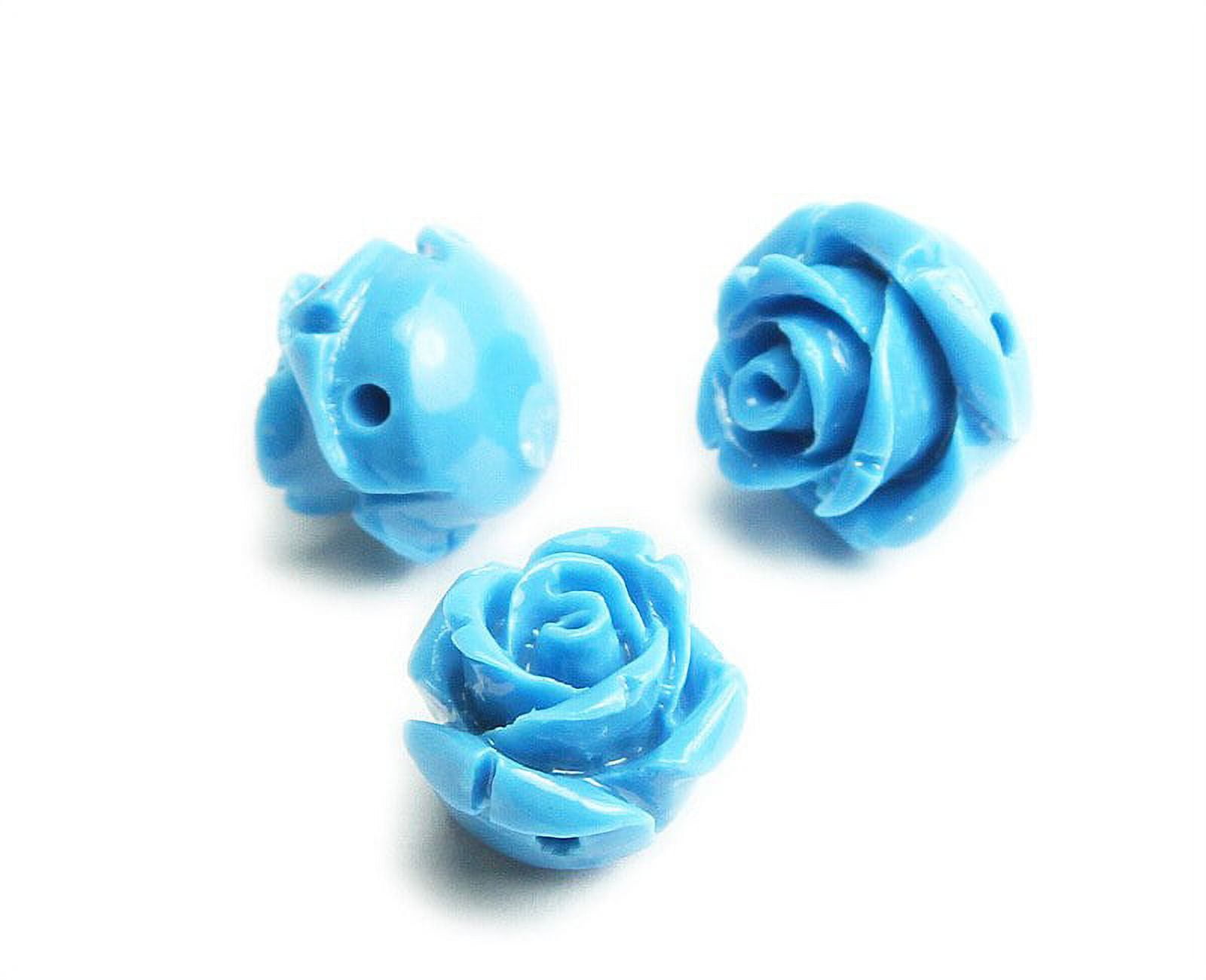 8mm Pack Of 10 Sky Blue Rose Flower Beads For Jewelry Making - Walmart.com