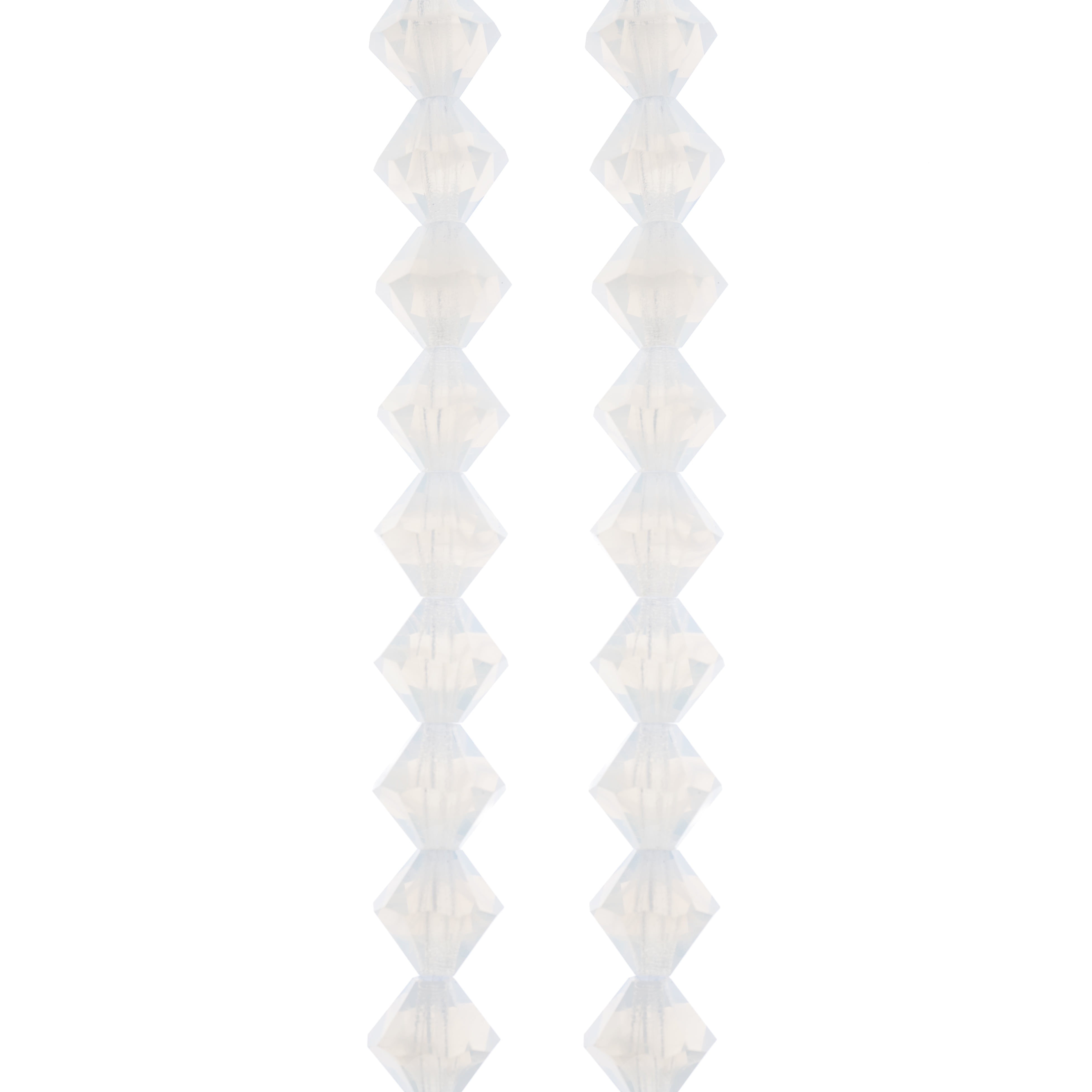 Bead Landing 8mm Preciosa White Opal Glass Crystal Bicone Beads ...